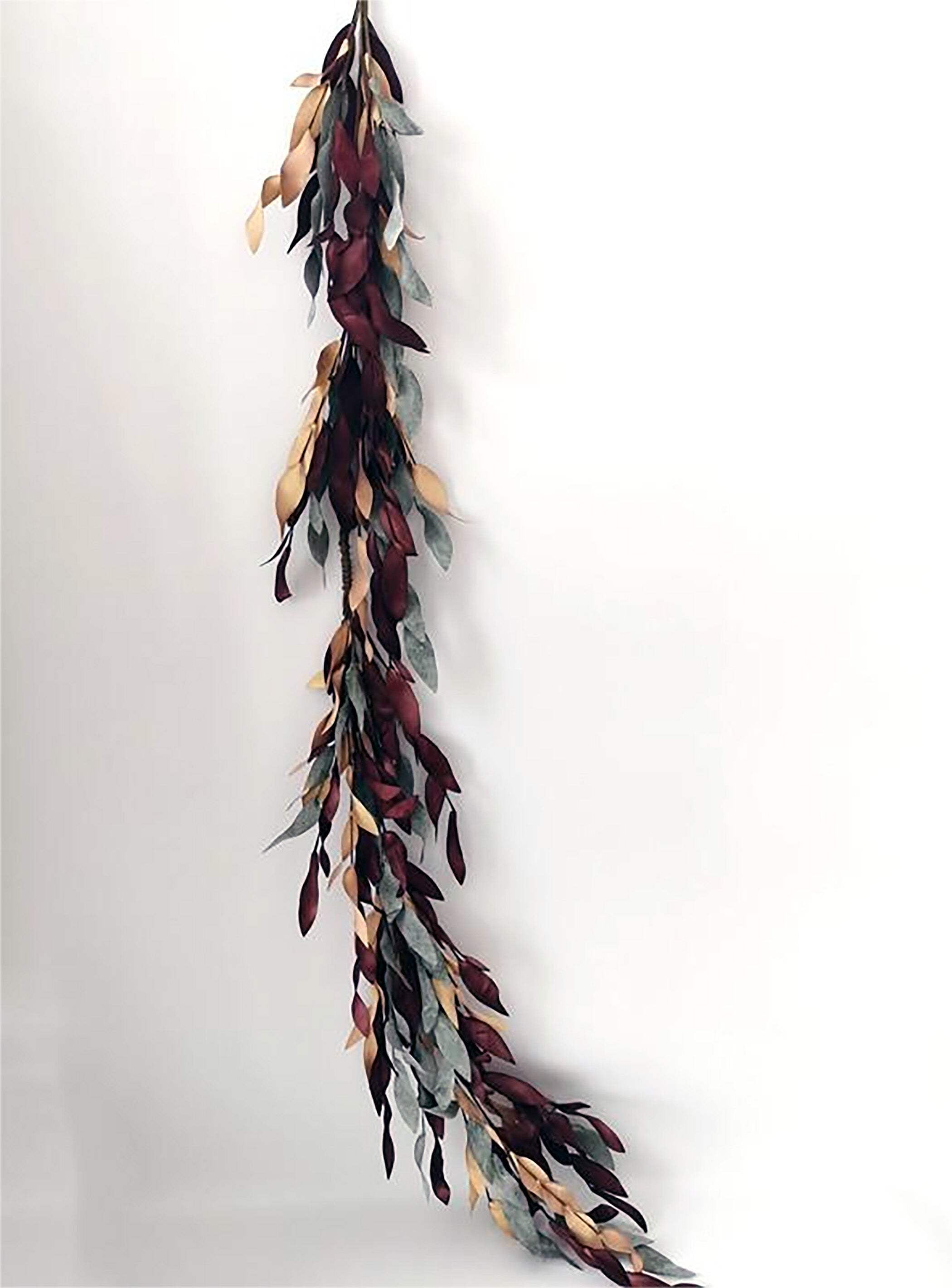 5' Burgundy, Tan and Green Leafy Garland - Walmart.com