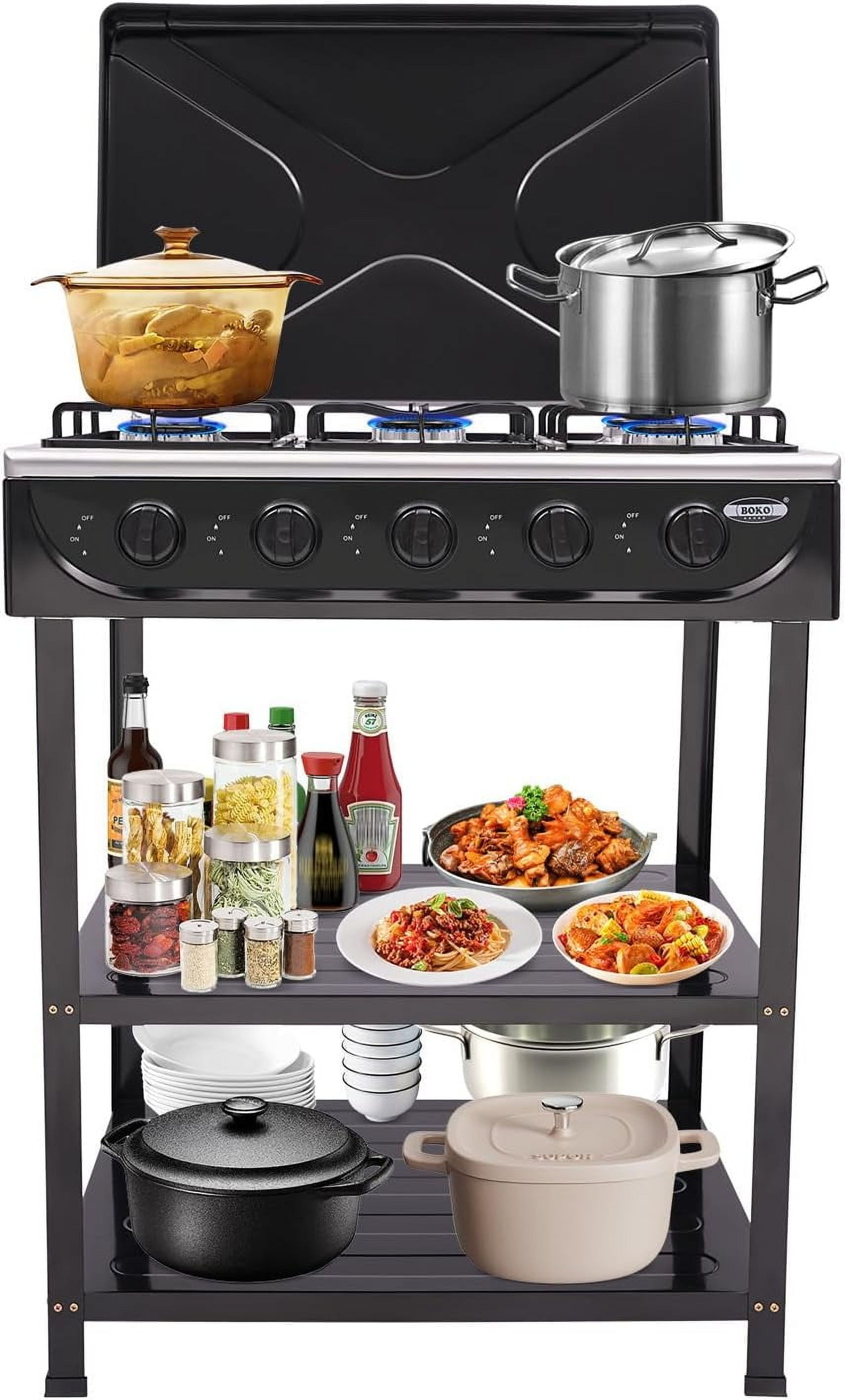 5 Burner Gas Stove Outdoor, RV Camping Stoves, Portable Freestanding ...