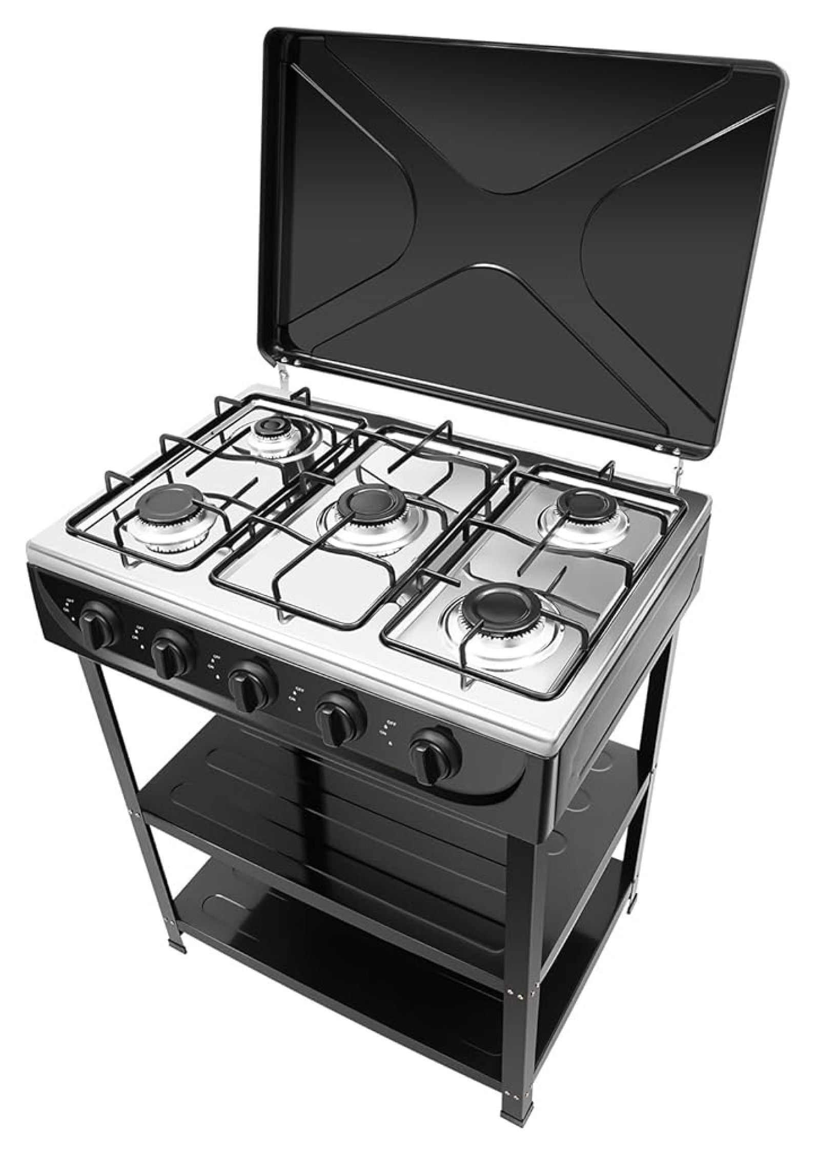 5 Burner Natural Gas Burner, Outdoor Portable Gas Stove with 2 ...