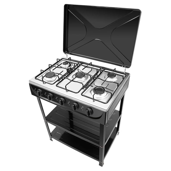 5 Burner Natural Gas Burner, Outdoor Portable Gas Stove with 2 ...