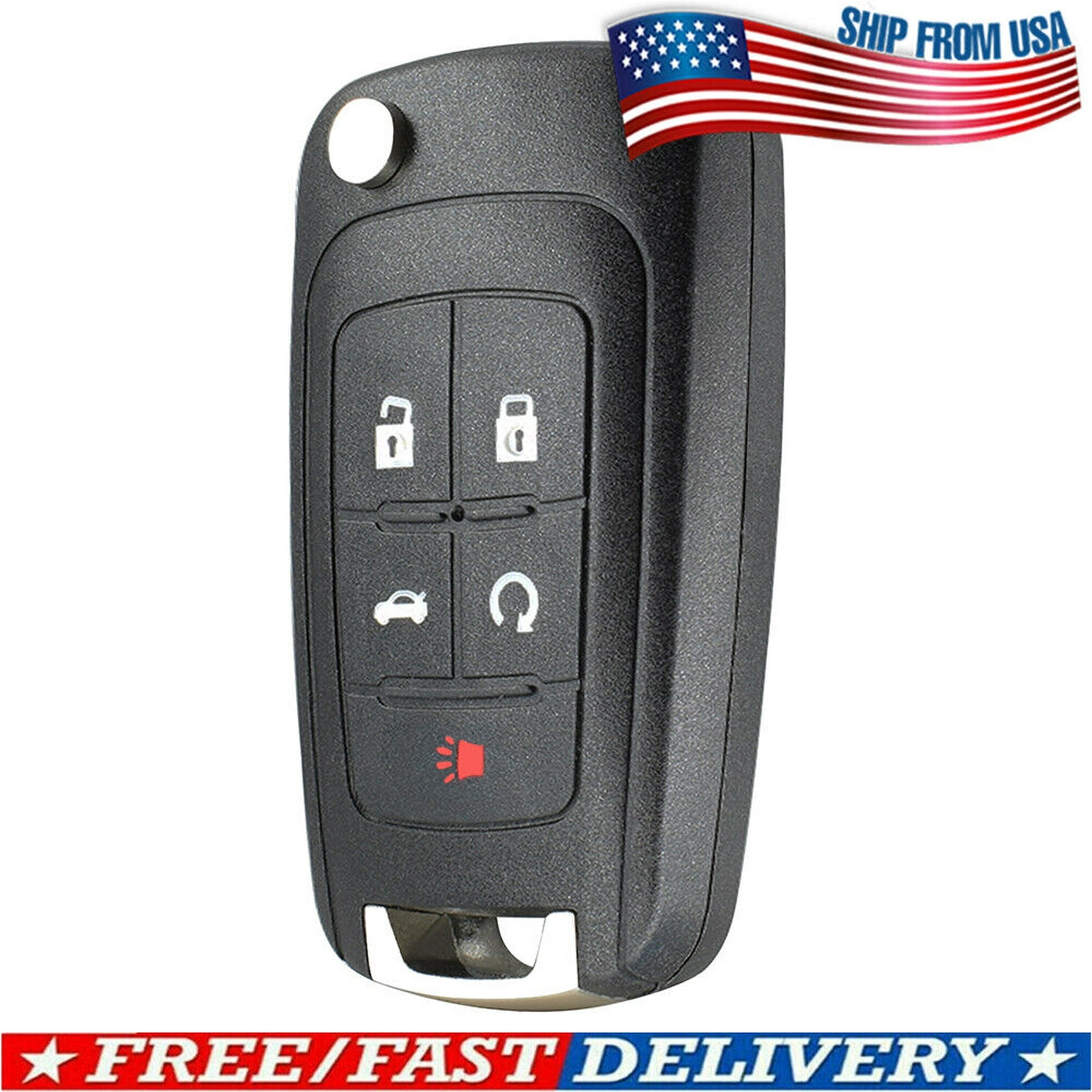 5 Button Keyless Remote Key Fob Shell for Chevrolet Cruze Camaro Malibu ...