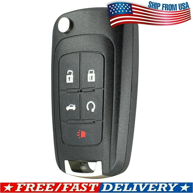 5 Button Keyless Remote Key Fob Shell for Chevrolet Cruze Camaro Malibu ...