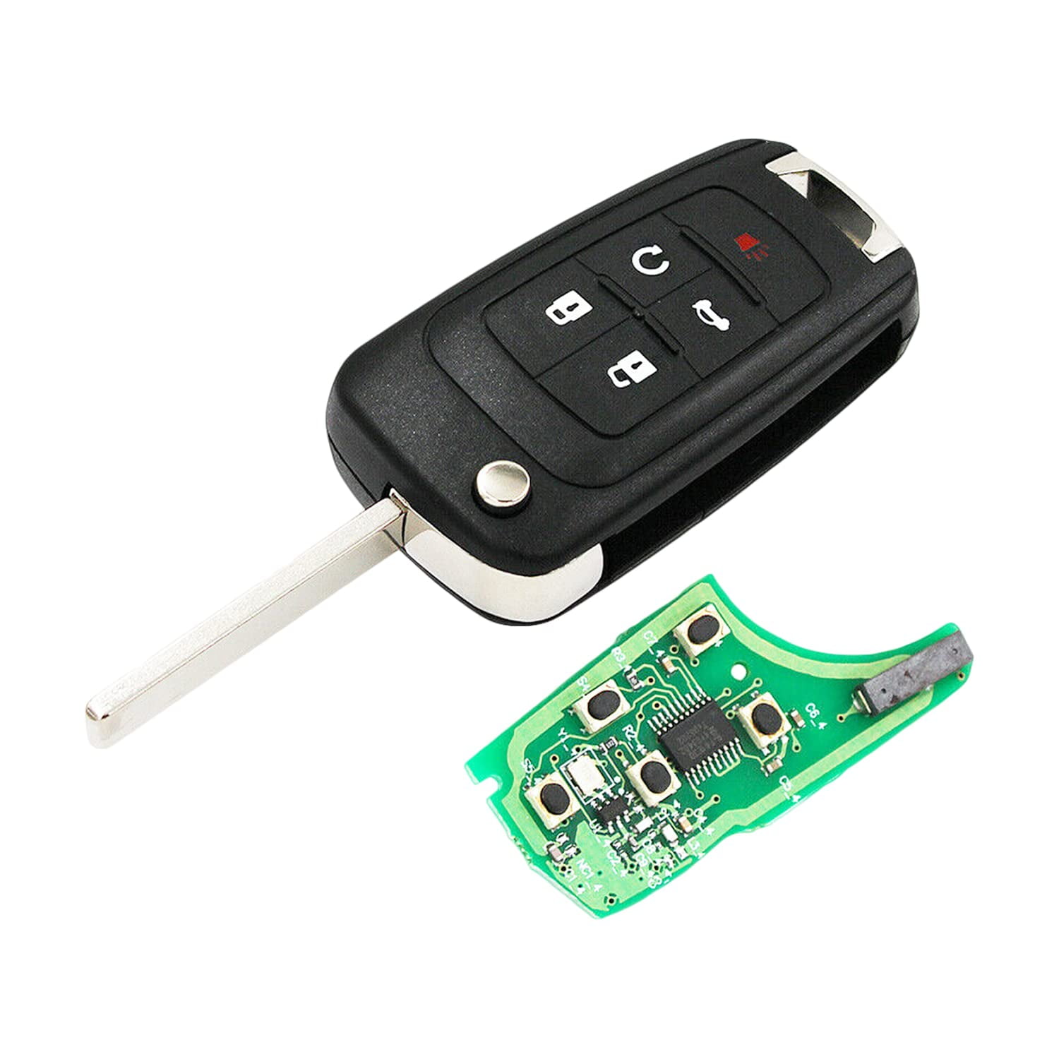 5 Buttons Flip Car Key Fob fits for Terrain Chevy Camaro Equinox 2010 ...