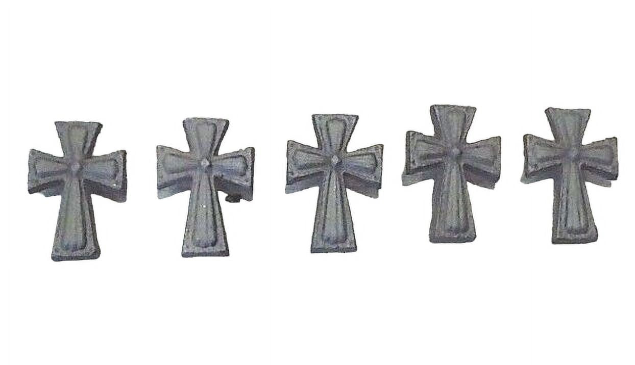 5 CAST IRON CROSSES W/ SCREWS DRAWER CABINET HANDLES BIN DRESSER ...