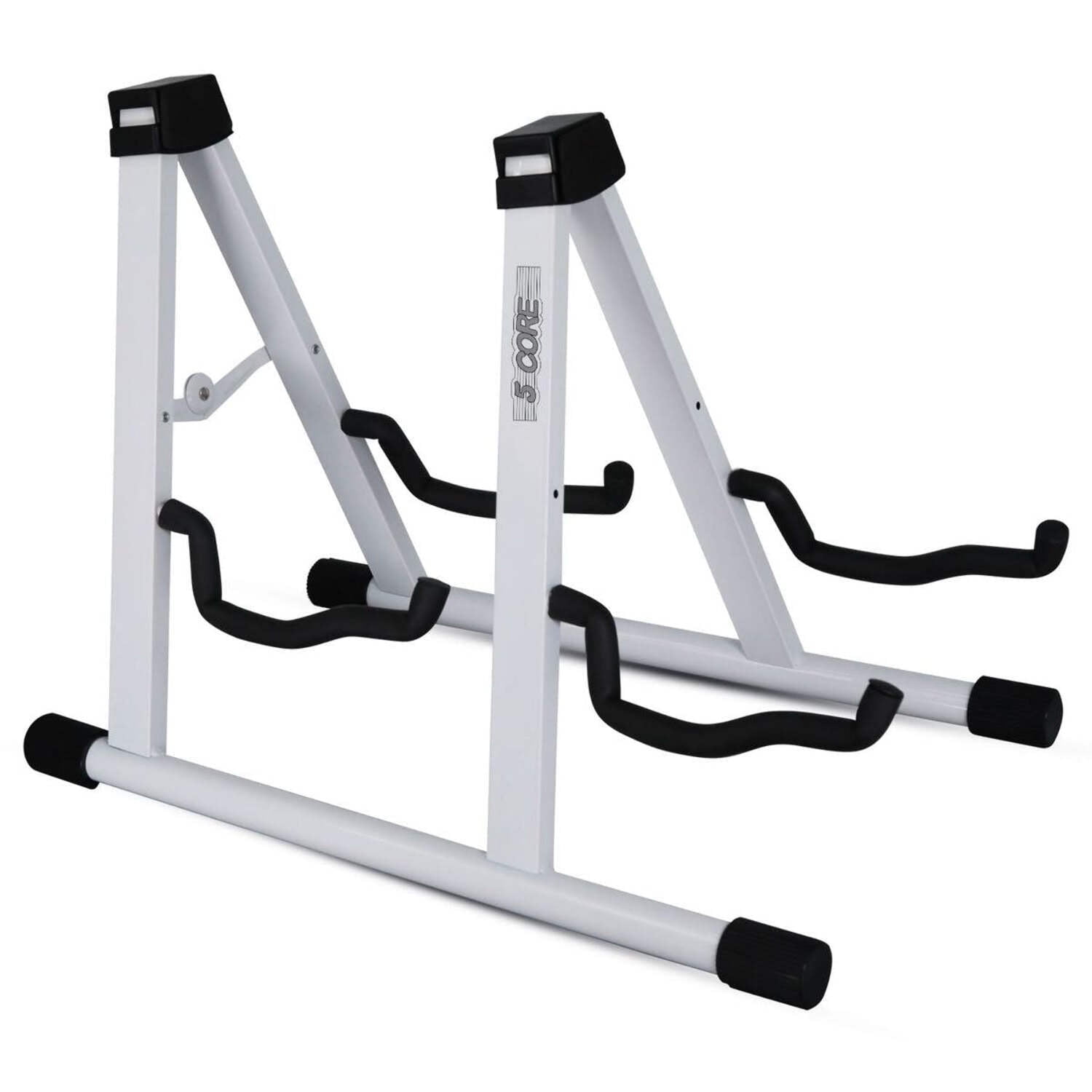 5 CORE Double Guitar Stand Floor Adjustable Heavy Duty A Frame ...
