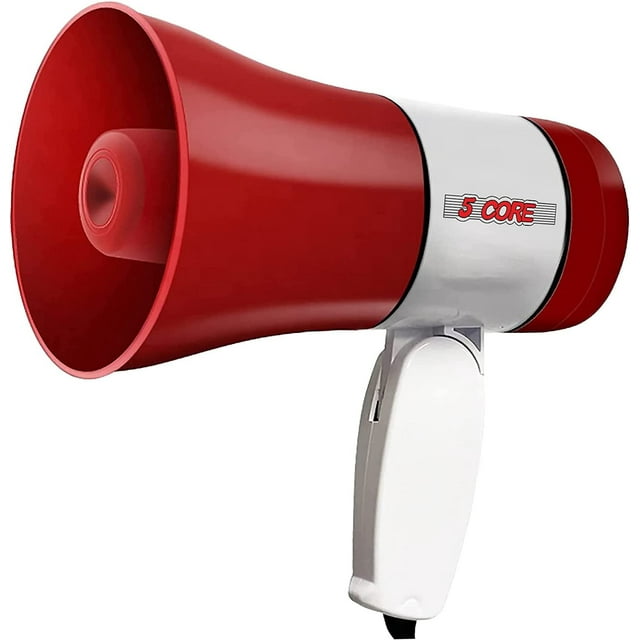5 CORE Megaphone Handheld Bullhorn Loudspeaker Cheer Bull Horn Speaker ...