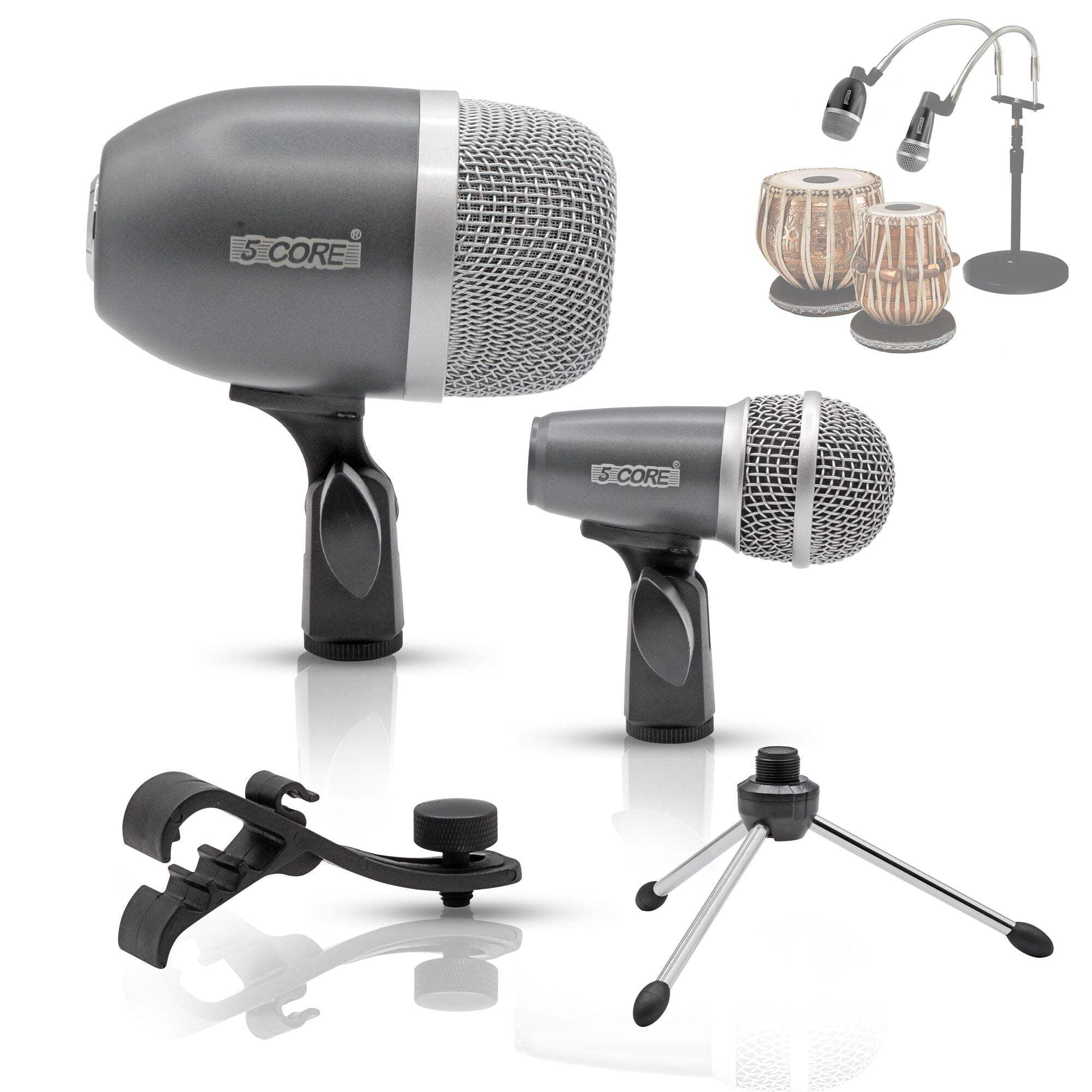 5 CORE Tabla Mic XLR Wired Uni Directional Snare Tom Kick Instrument ...