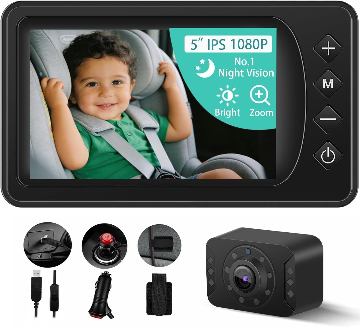 5'' Camera with Night Vision, , Mirror/Normal Mode, 1080P IPS -Clear ...