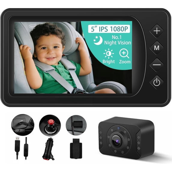 5'' Camera with Night Vision, , Mirror/Normal Mode, 1080P IPS -Clear ...