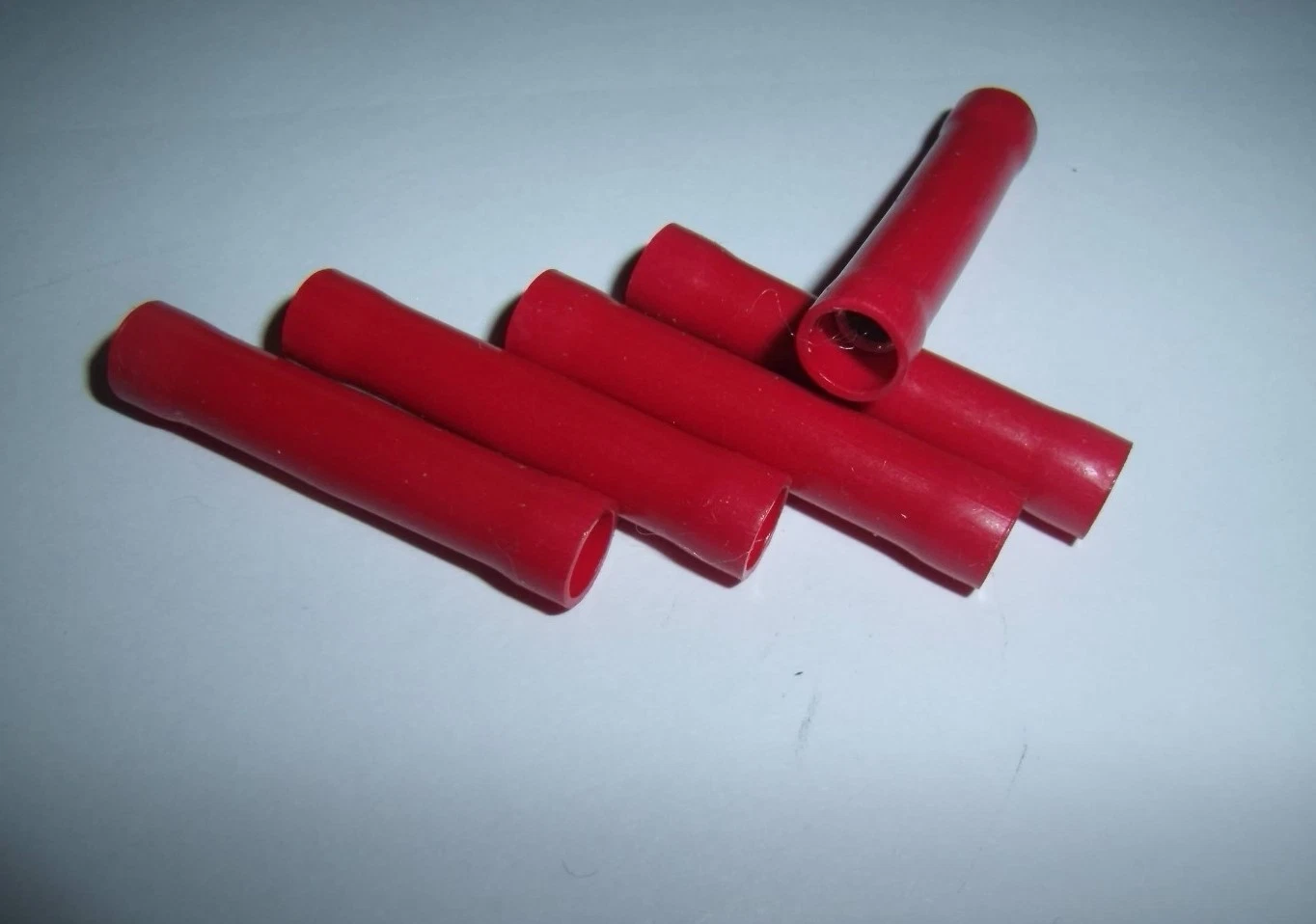 (5) Car Audio Power Wire Butt Connectors Vinyl Red 8 Gauge Terminals ...