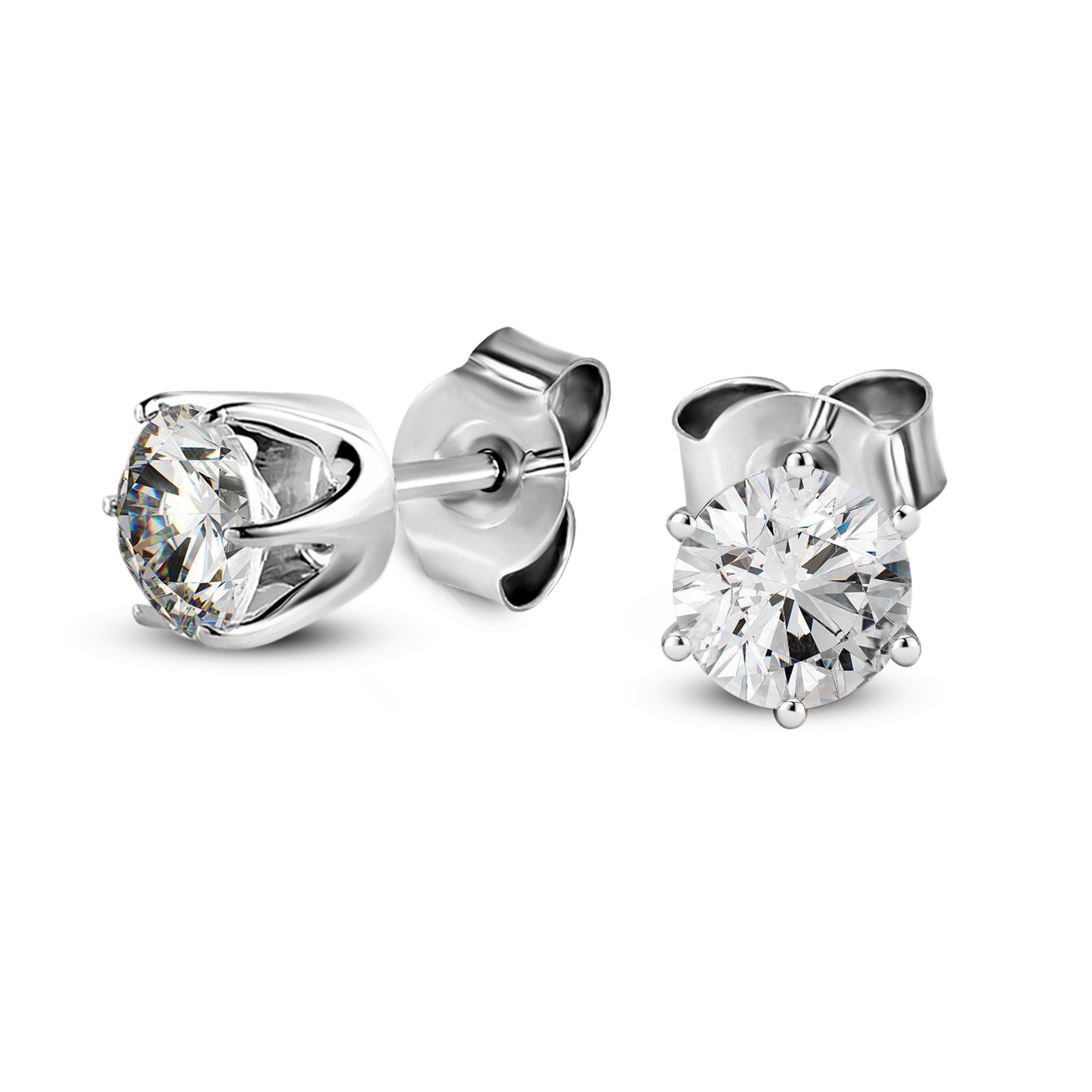 Set of Five Colors of Diamonds CZ Stud Earrings - Walmart.com