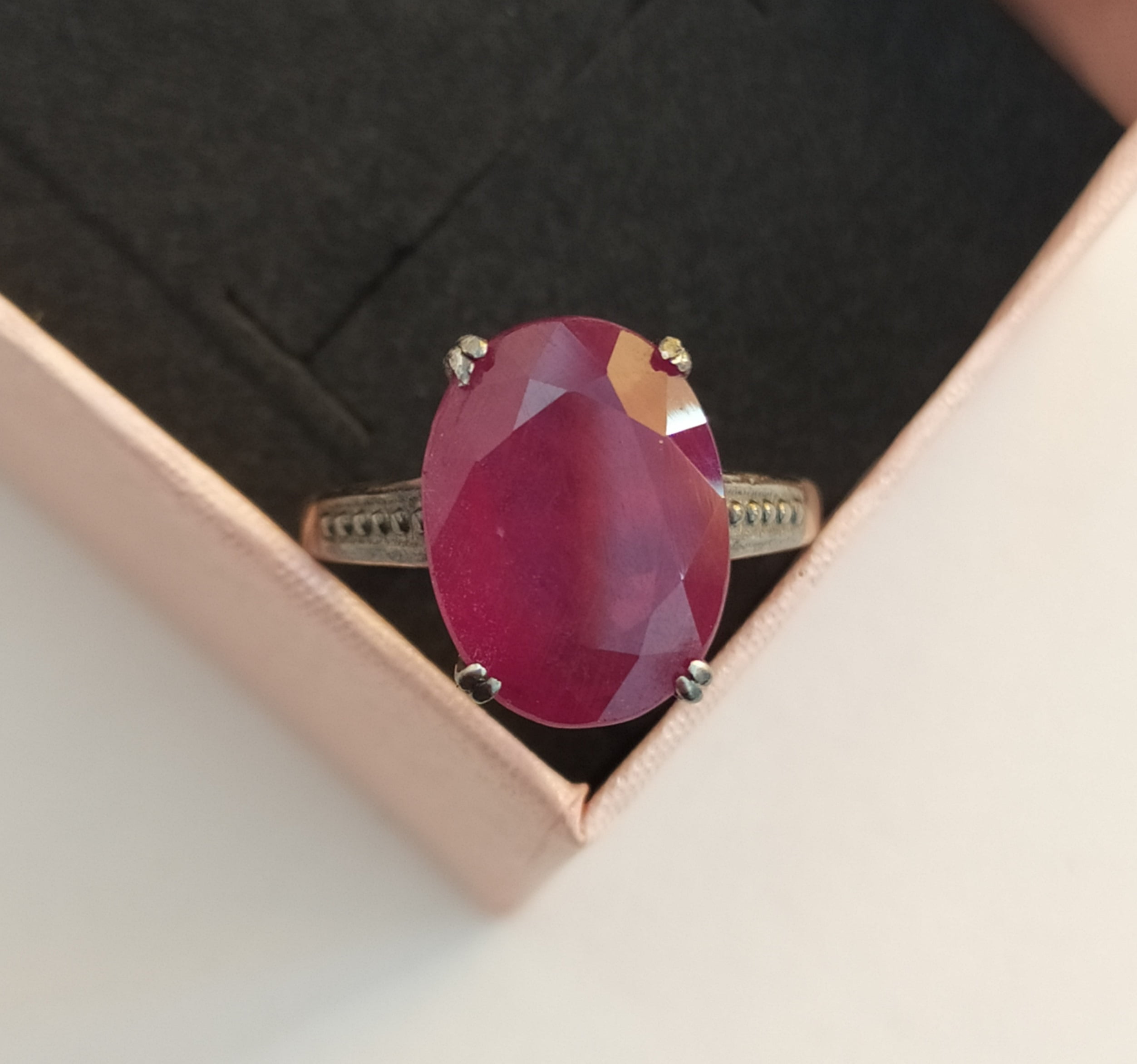5 Carat Big Ruby Solitaire Ring-Ruby Vintage Engagement Ring-Unique ...