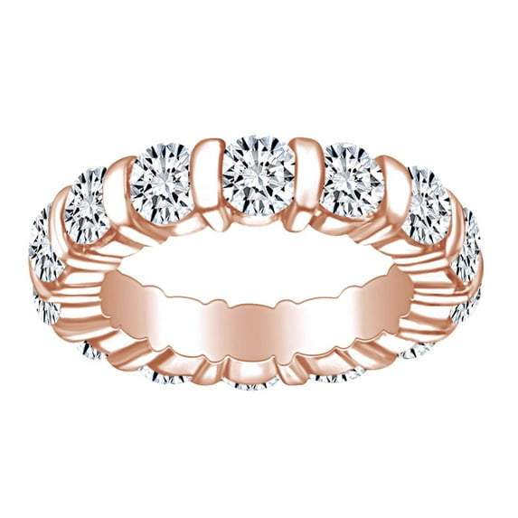 AFFY 5 Carat (Ctw) Round Cut White Natural Diamond Bar Set Eternity ...