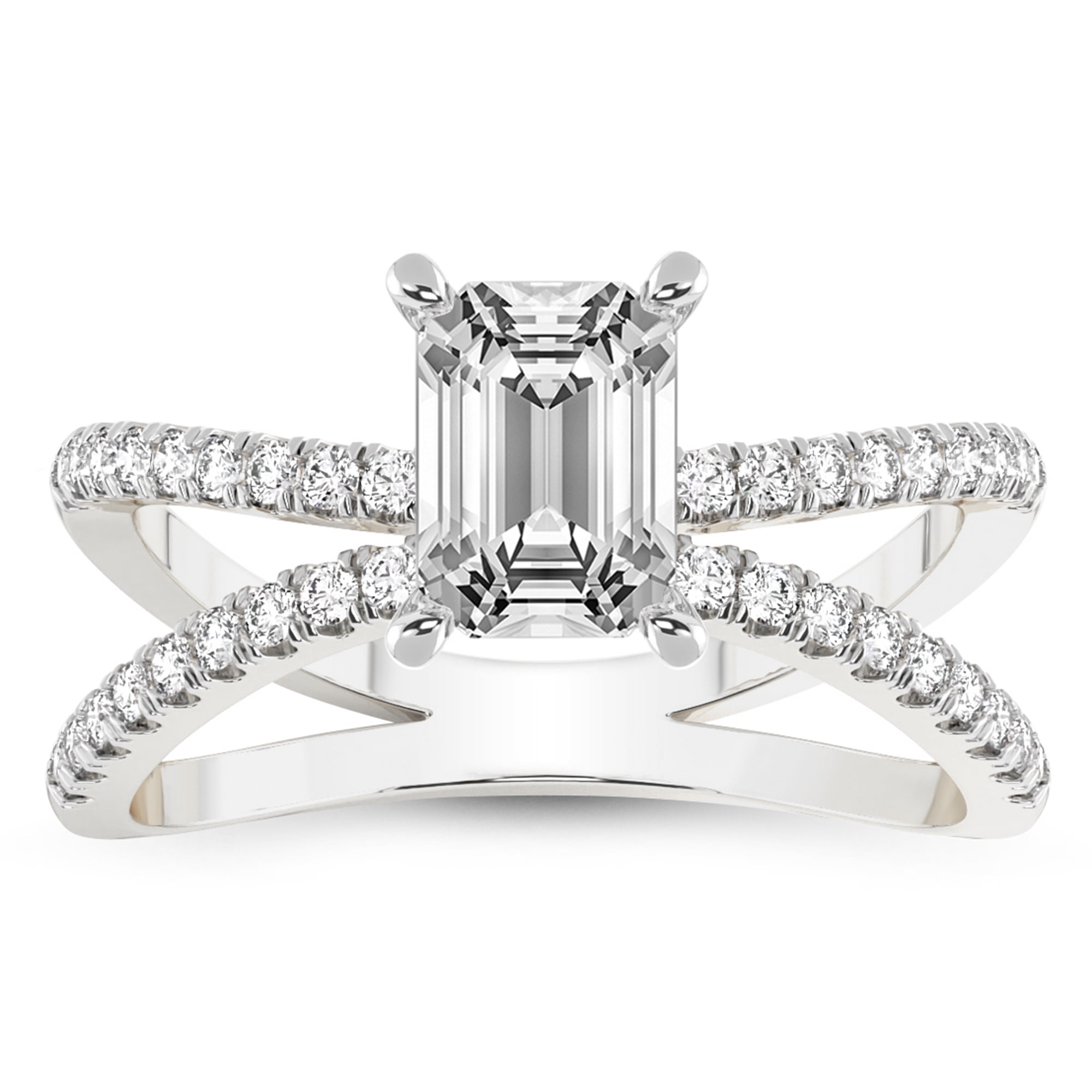 IGI Certified 5 Carat Emerald Shape Lab Grown Diamond Engagement Ring ...