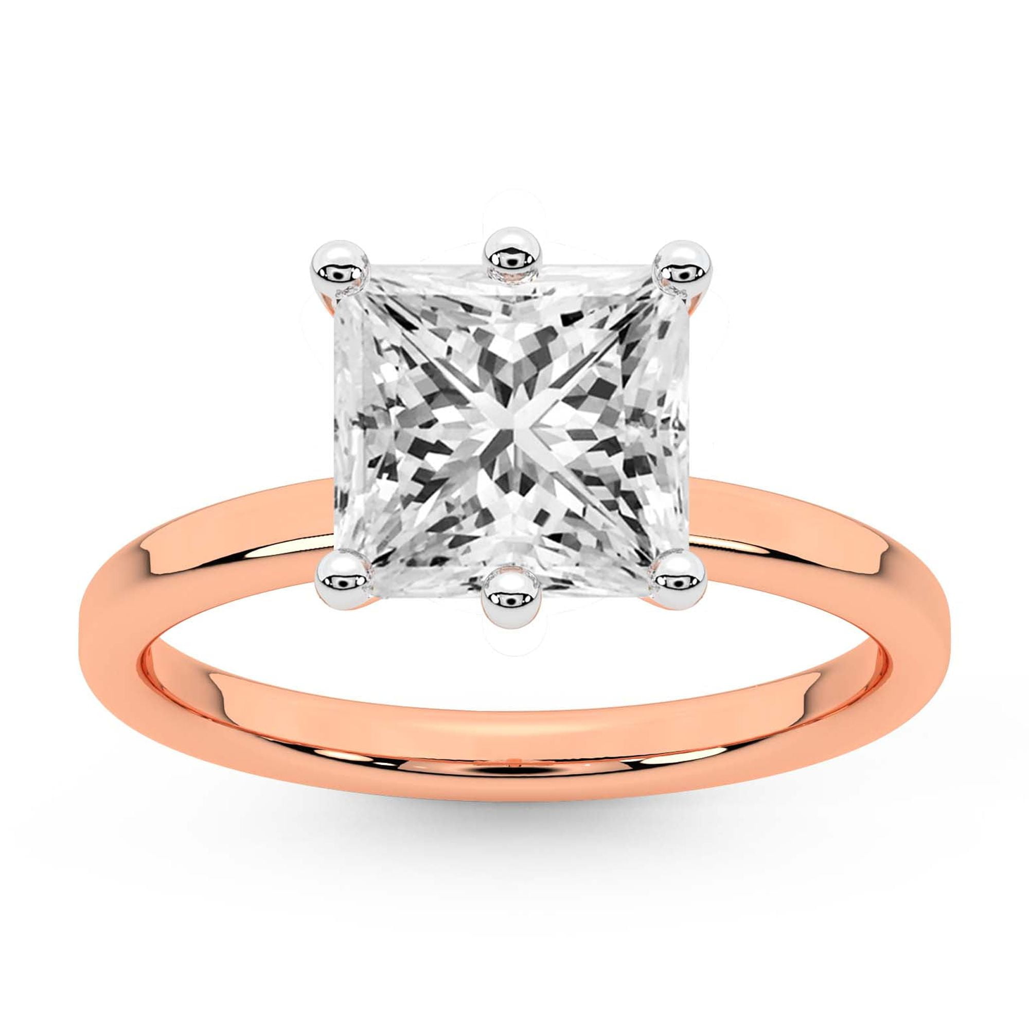 IGI Certified 5 Carat Princess Shape Lab Grown Diamond Engagement Ring ...