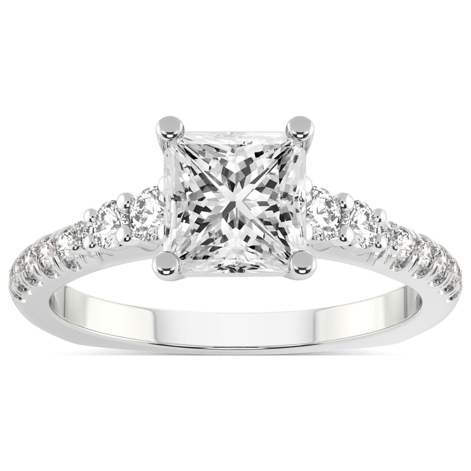 IGI Certified 5 Carat Princess Shape Lab Grown Diamond Engagement Ring ...