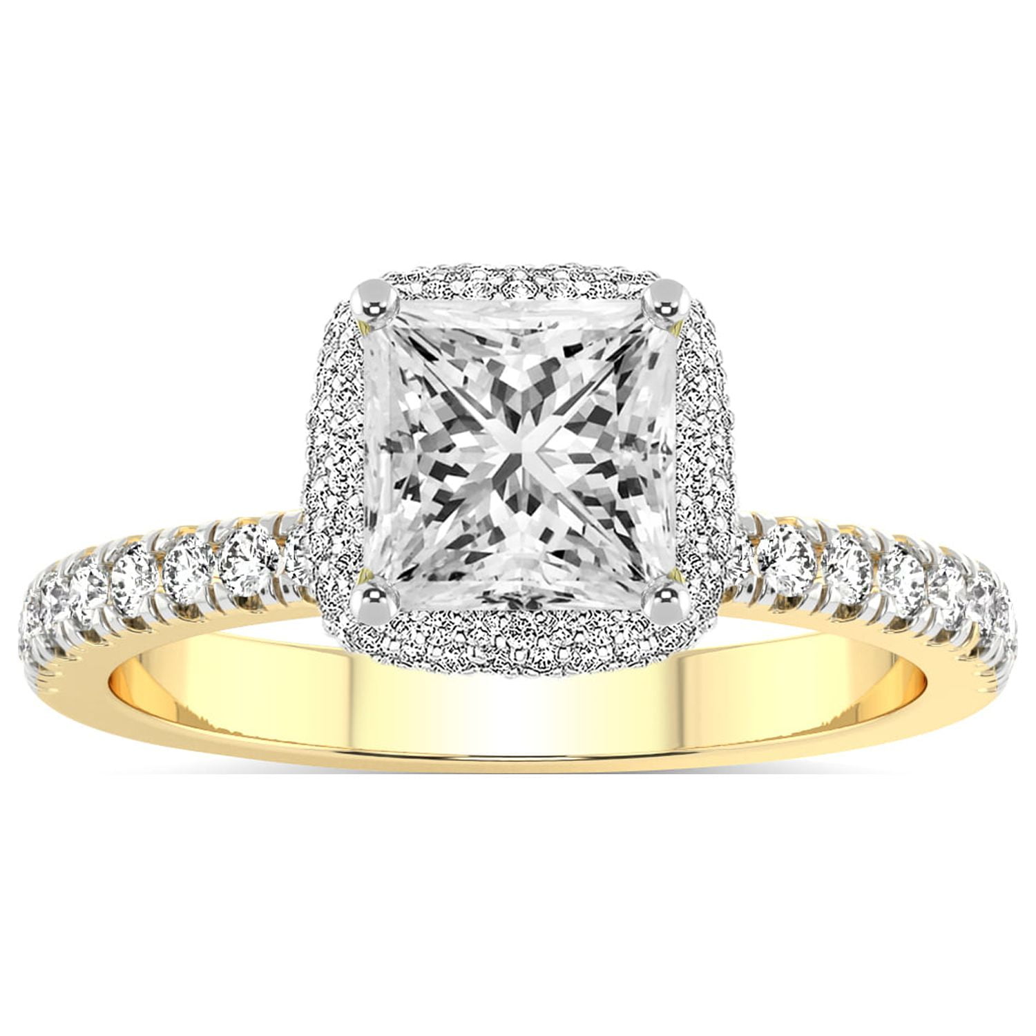 IGI Certified 5 Carat Princess Shape Lab Grown Diamond Engagement Ring ...