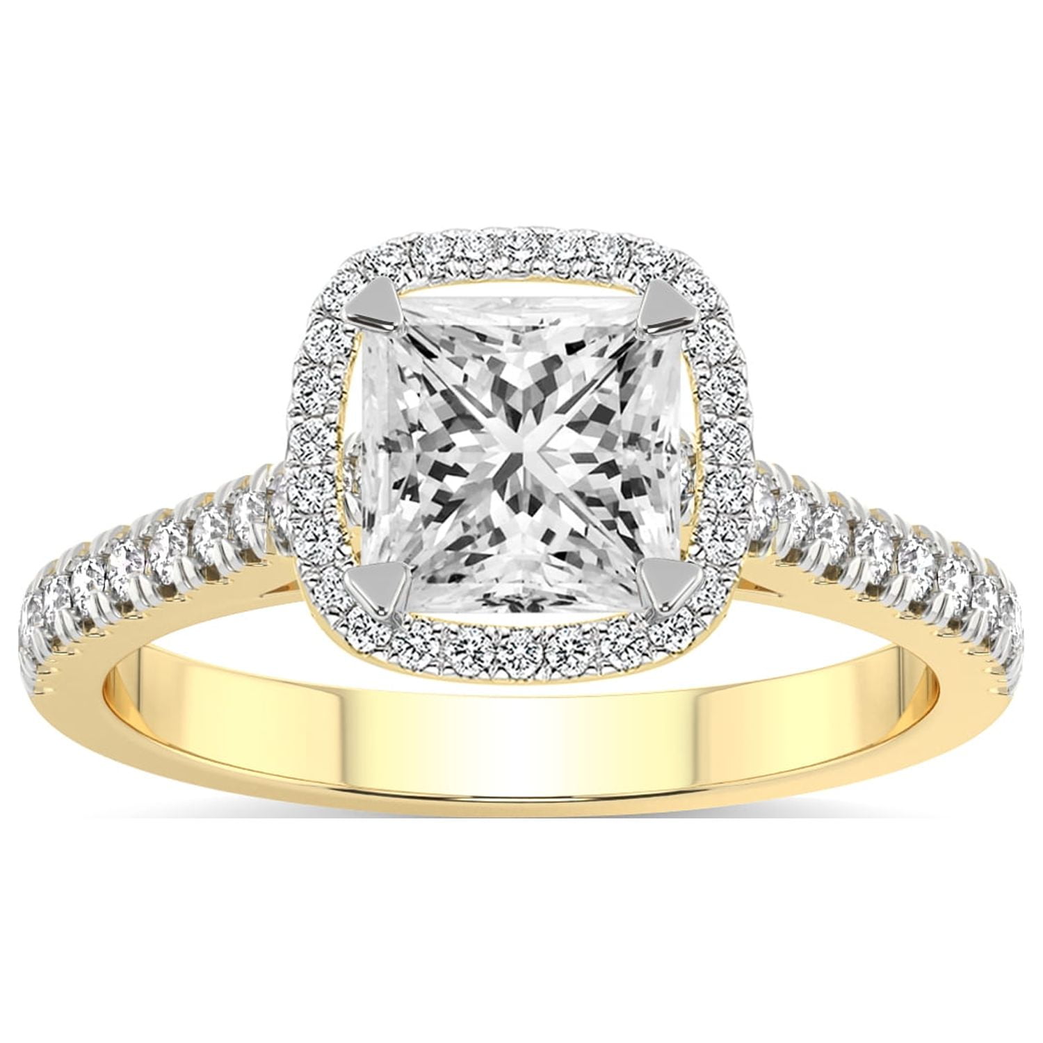 IGI Certified 5 Carat Princess Shape Lab Grown Diamond Engagement Ring ...