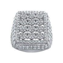 4 Carat Center 8MM Round Cut Lab Created Moissanite Diamond Men's Multi ...