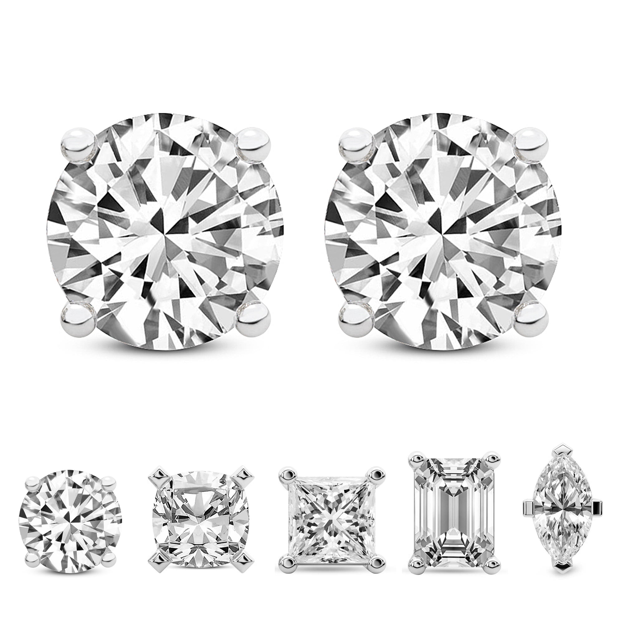 5 Carat Round IGI Certified Lab Grown Diamond Solitaire Earrings | 14K ...