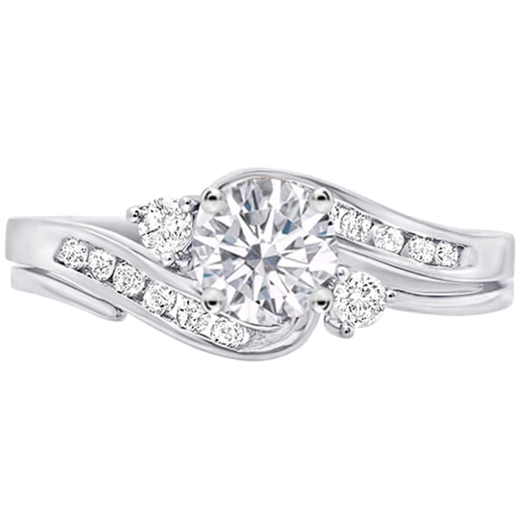 5 Carat Round LAB GROWN Diamond and LAB GROWN Diamond Engagement Ring ...