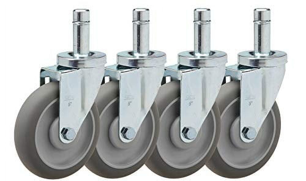 5" Caster Set for Metro Shelving | 4 Grip Ring Stem Swivels | Non ...
