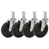 5" Caster Set of 4 Swivels for Bun and Sheet Pan Racks with Polyolefin ...