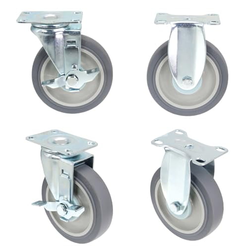 5" Caster wheels Heavy Duty Premium Commercial Grade Non-Marking Set of ...