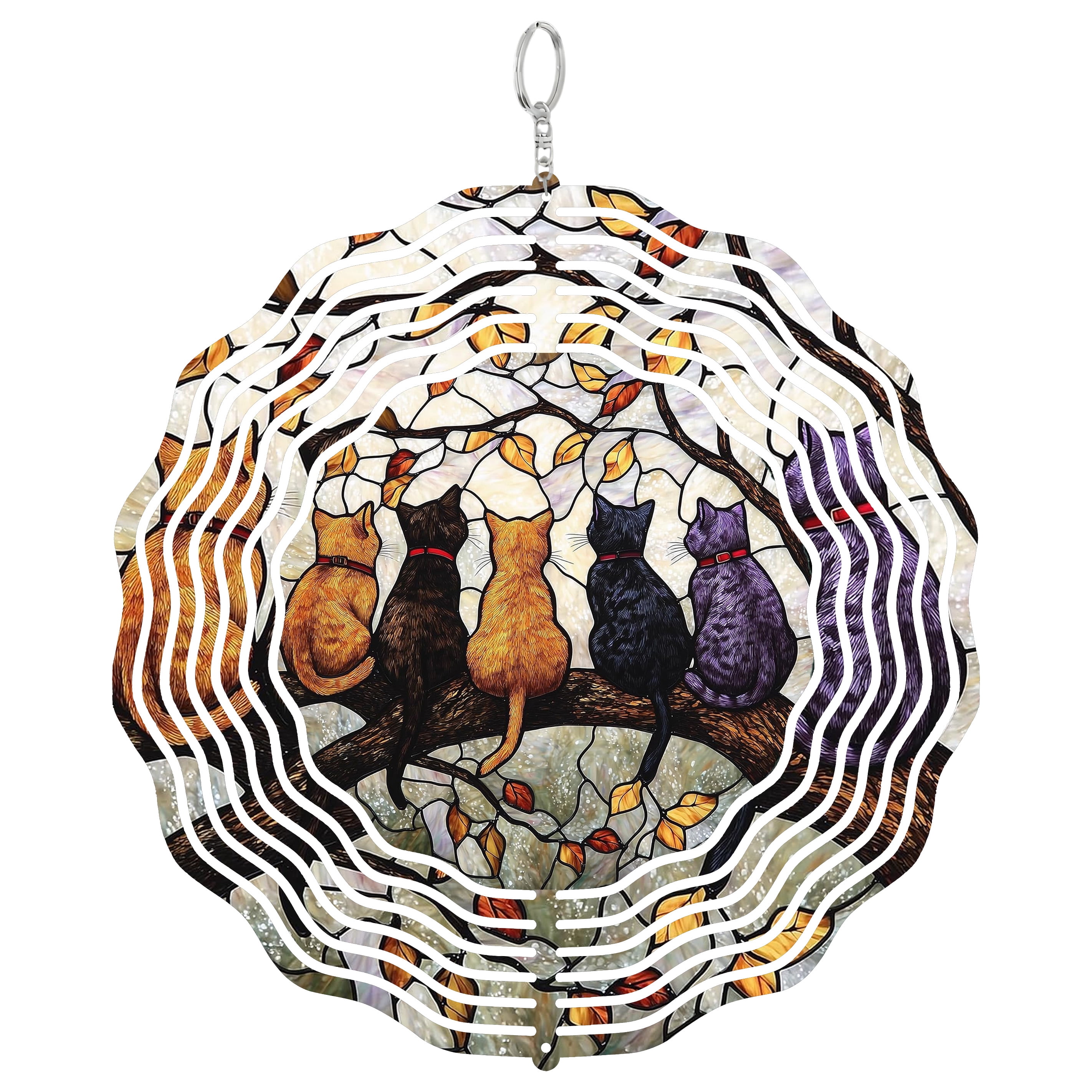 5 Cats on a Branch 3D Wind Spinner, Kinetic Home & Garden Decor ...