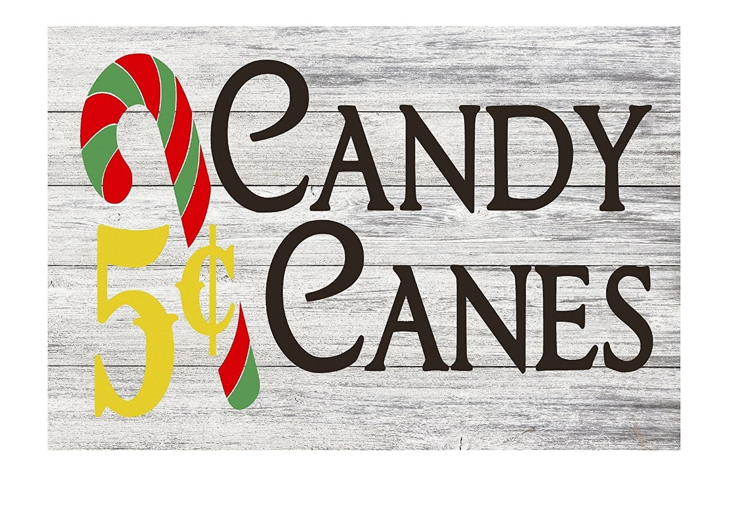 5 Cent Candy Canes - Merry Christmas - Rustic Wood Home Decor Metal ...