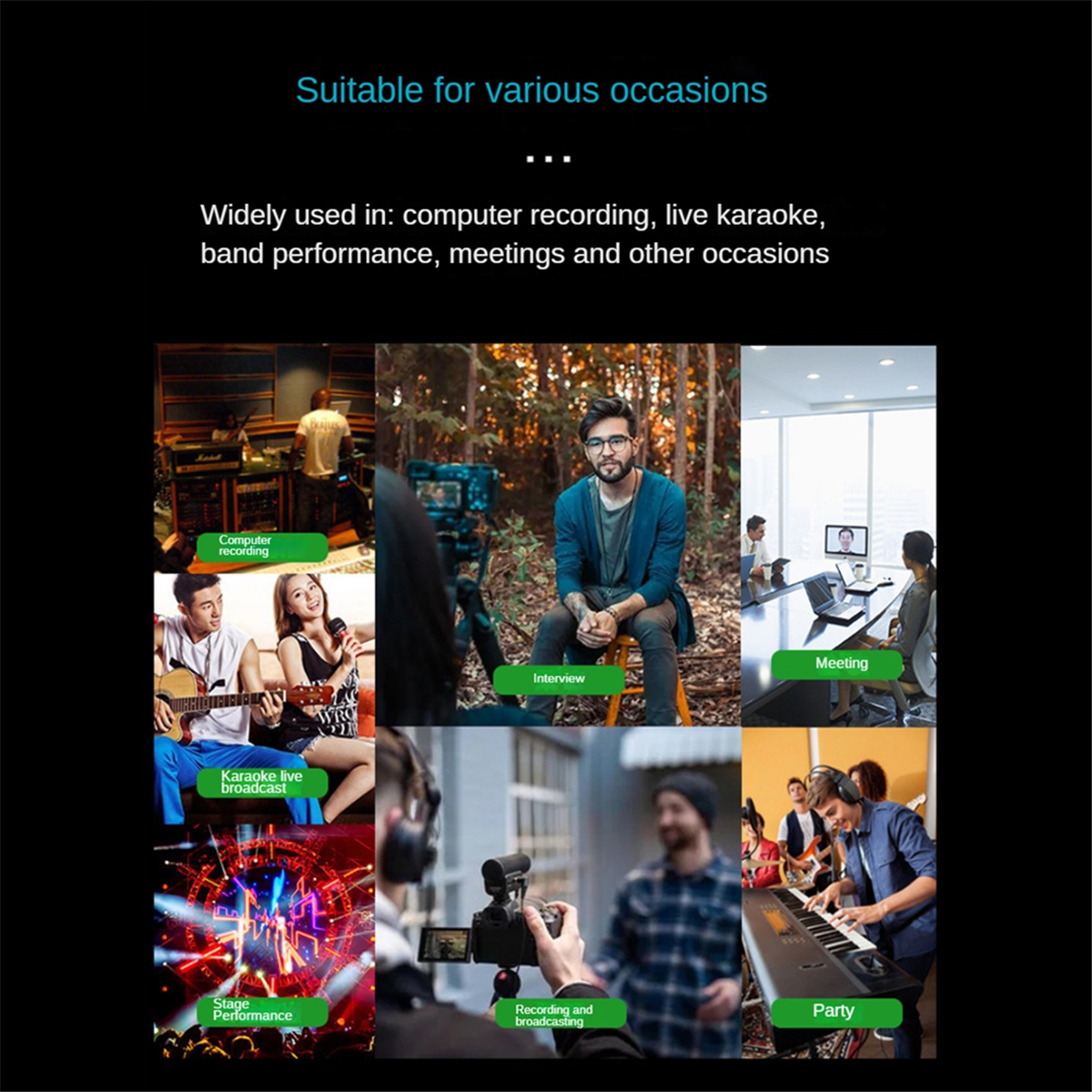 5-Channel Audio Mixer with UHF Wireless Microphone Studio Sound Mixer ...