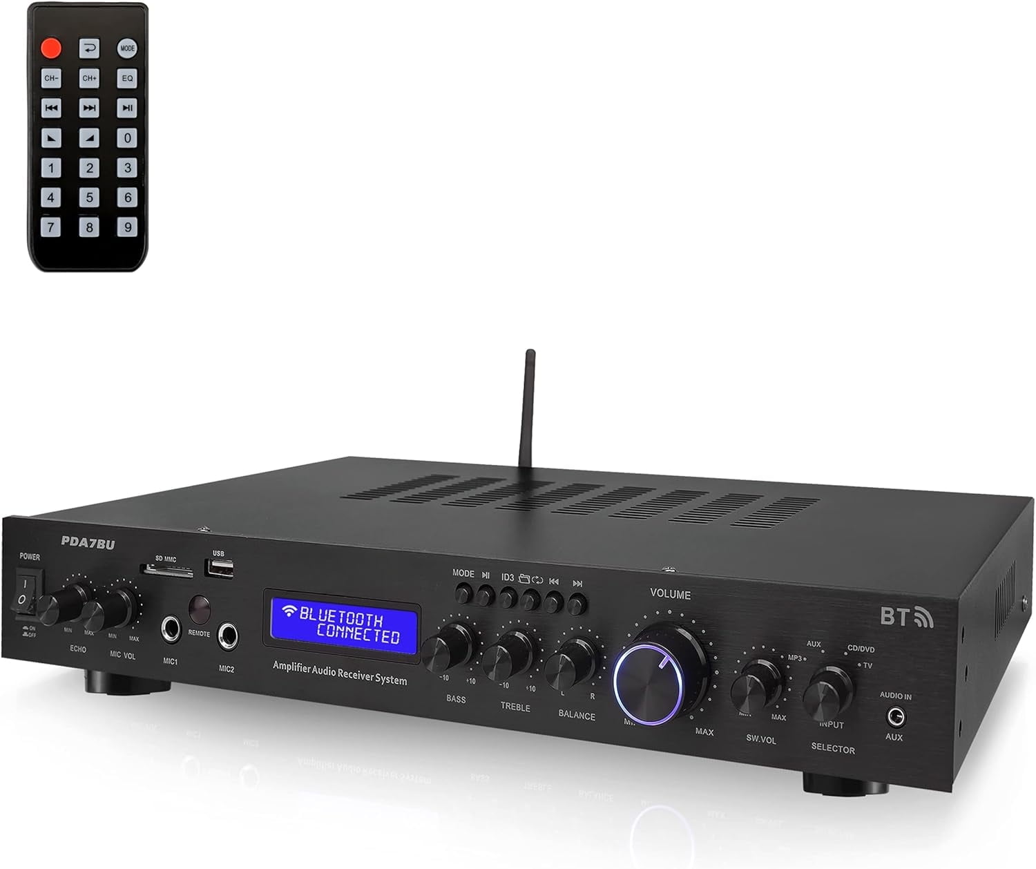 5 Channel Rack Mount Bluetooth Amplifier Receiver - Home Theater Amp ...