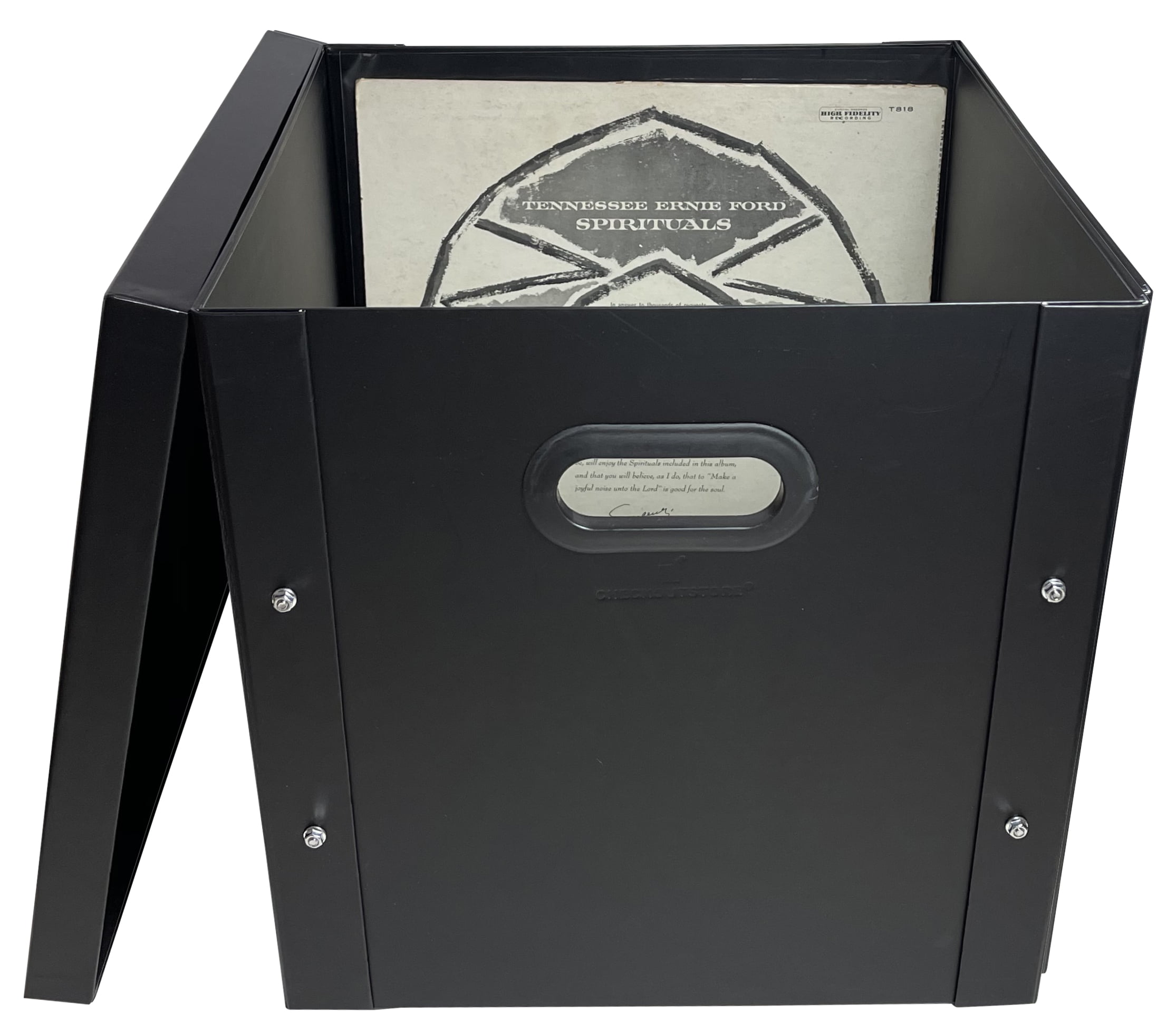 CheckOutStore Black 12" LP Vinyl Record Box Organizer Holder, 33 RPM ...