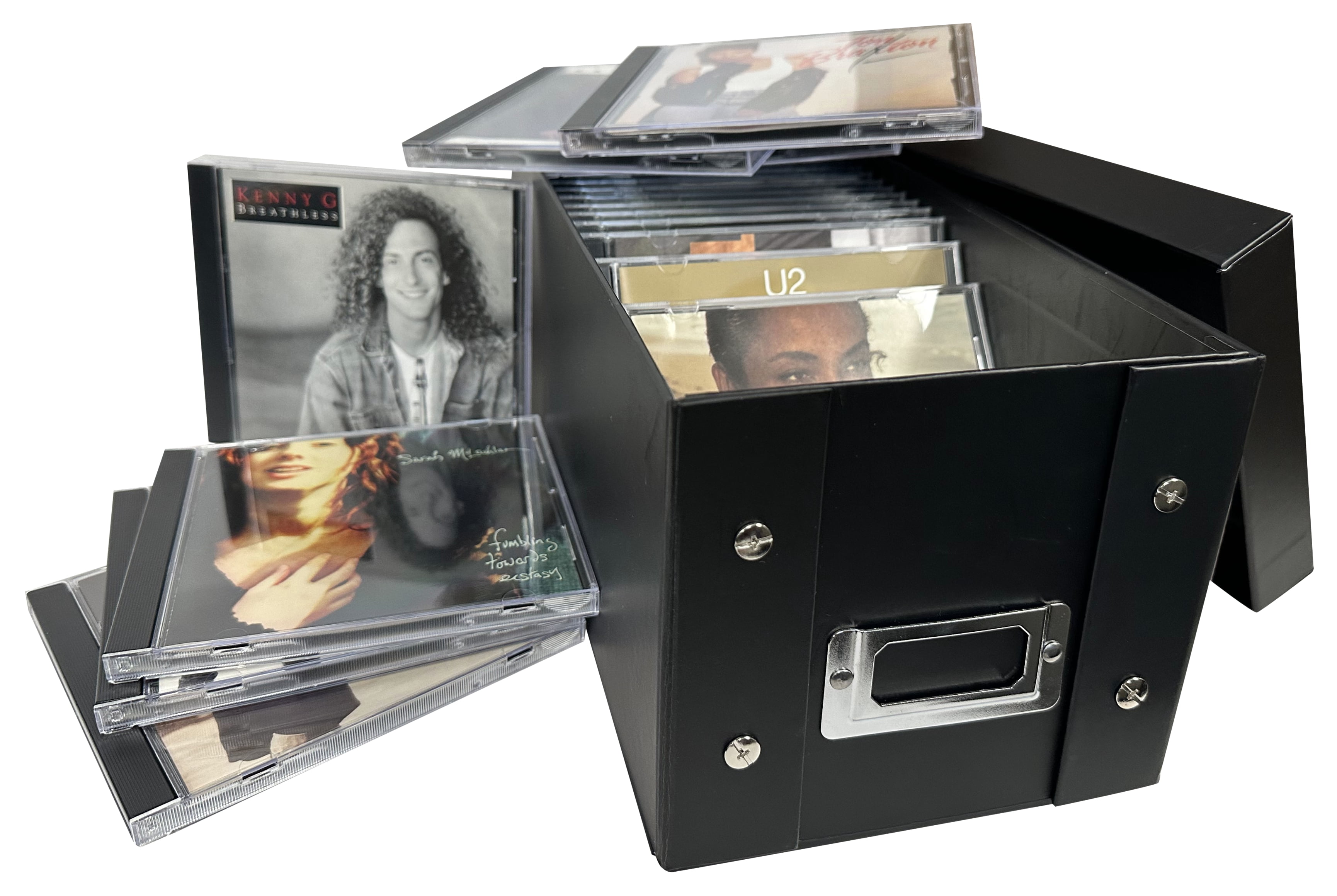 5 CheckOutStore Black CD Jewel Cases Storage Box (Holds 29 Cases ...