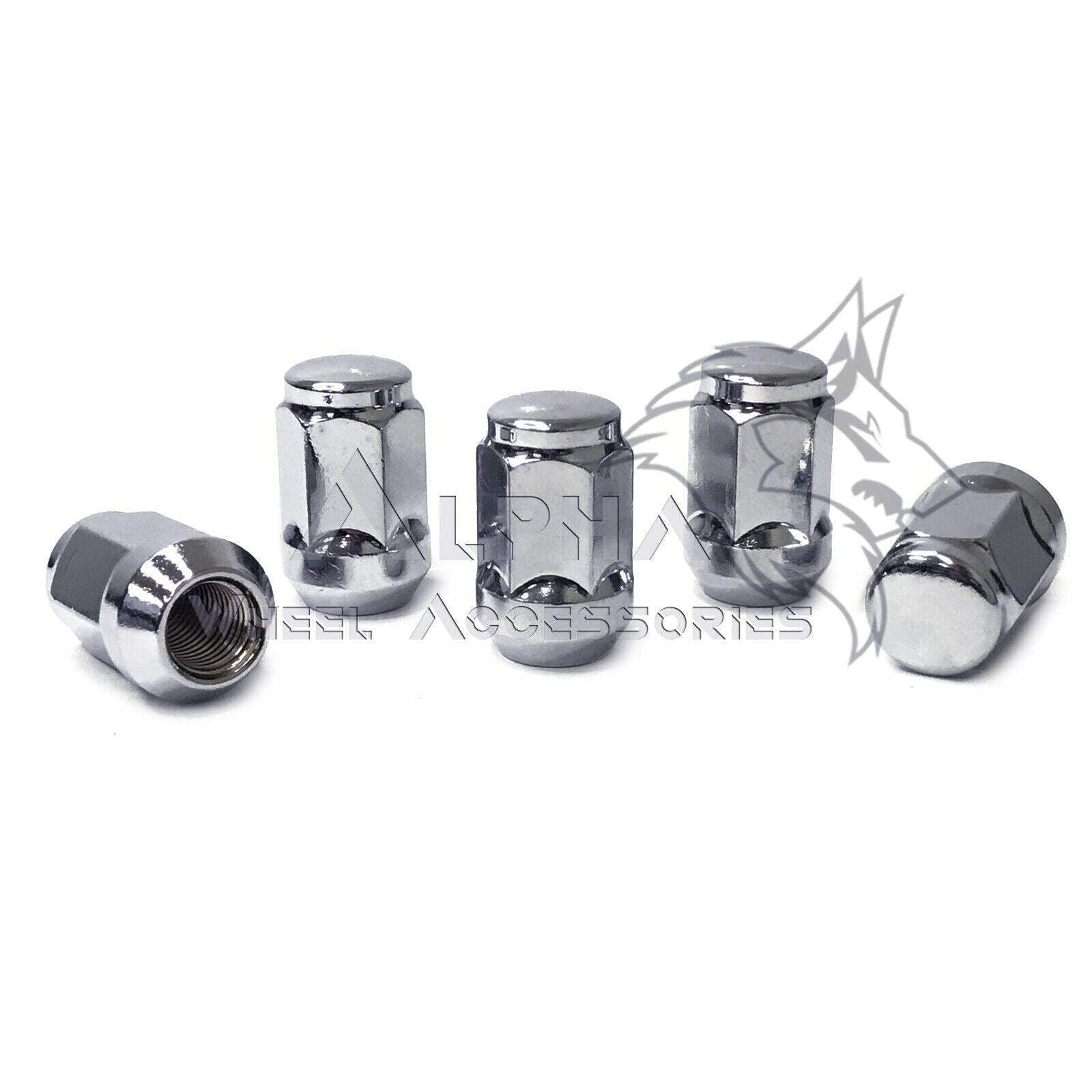 5 Chrome Bulge Acorn Lug Nuts 12x1.5 For Aftermarket Wheels Cone ...