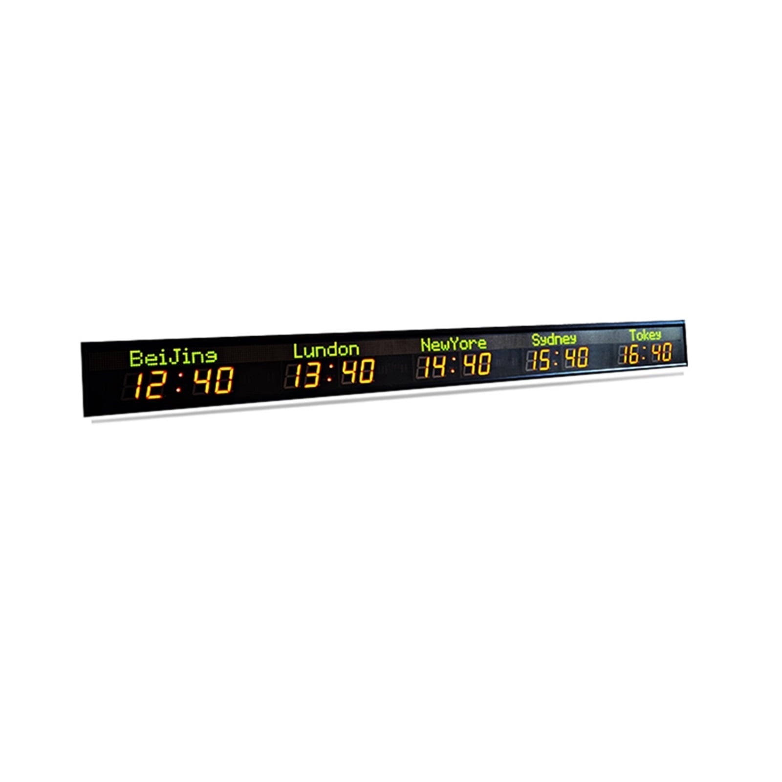 5 Cities Time Clock Wall Mounting Remote Operate Hight Brightness Led ...