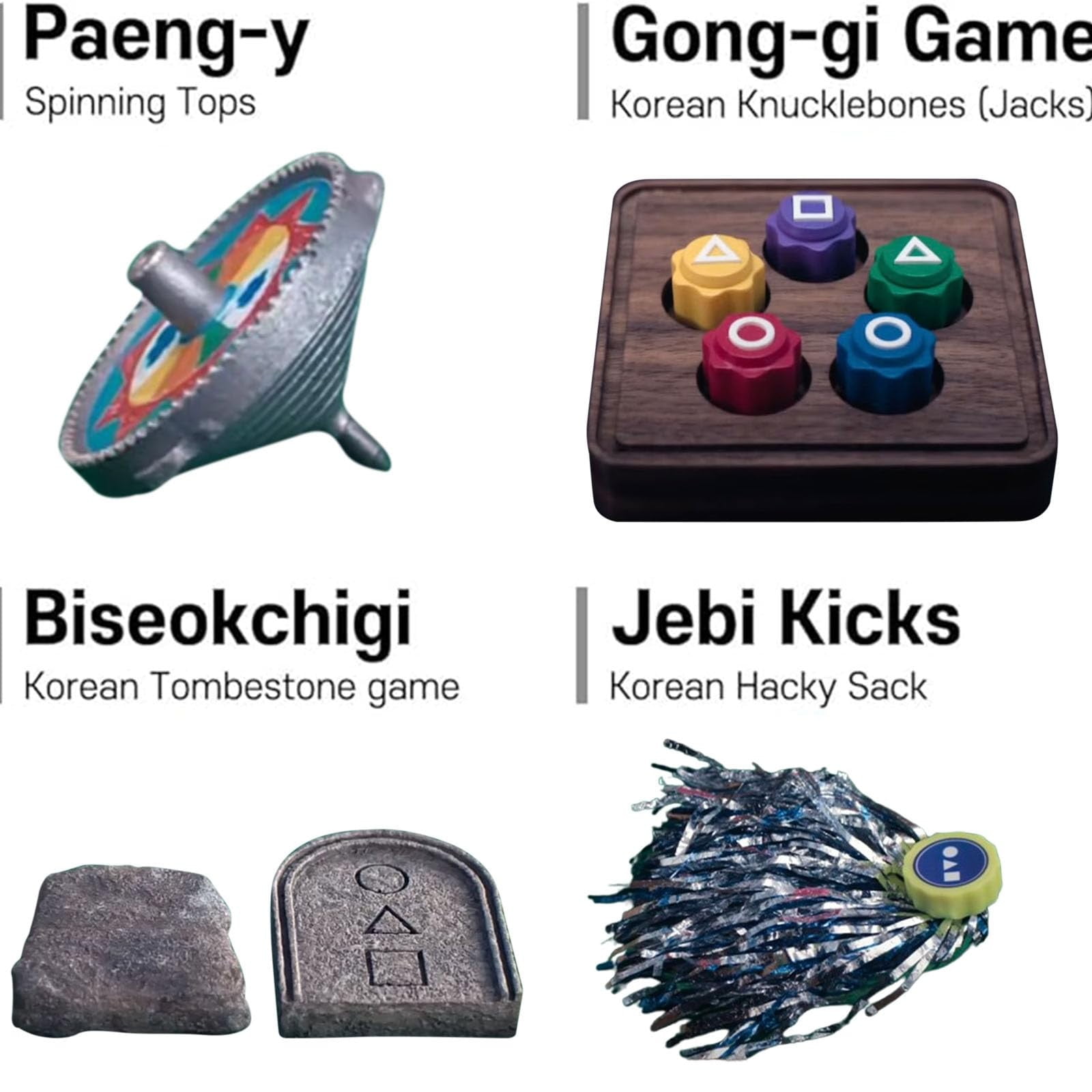 5 Classic Korean Games Set Gong-gi Jebi Kicks Paeng-y DDAKJI ...