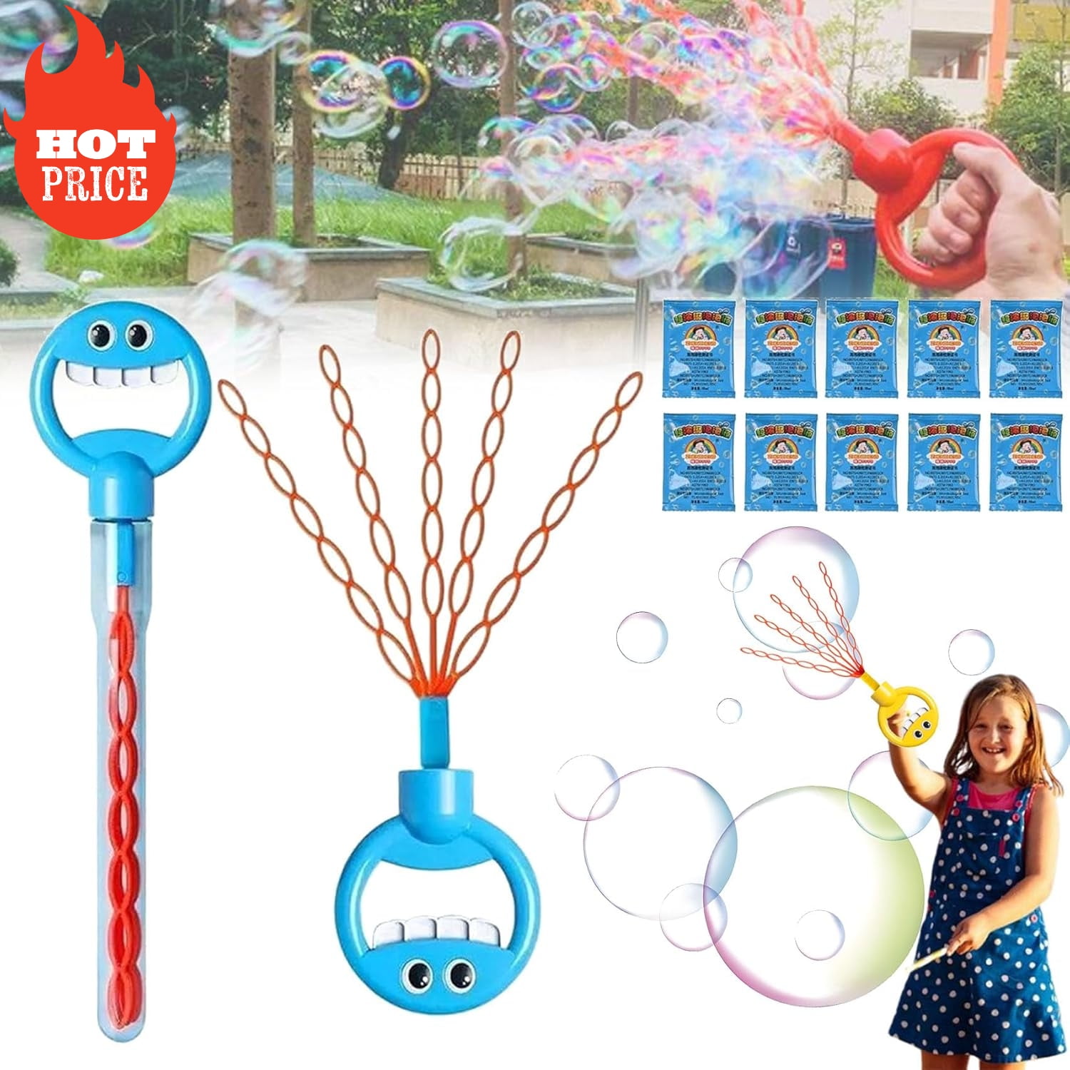 5 Claw Bubble Wand, 32-Hole Smiley Face Bubble Wand with Five Claws ...