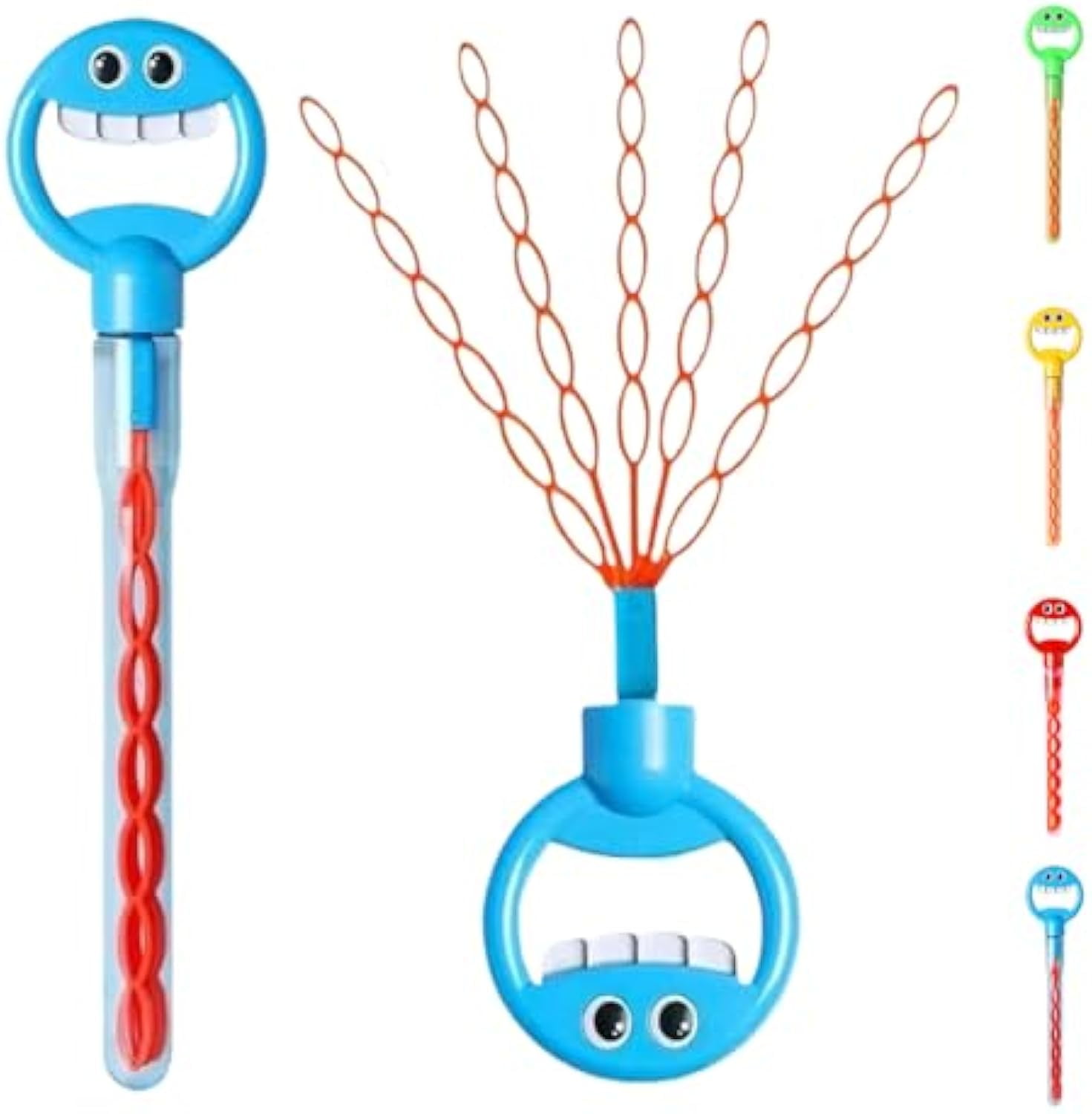 5 Claw Smiley Bubble Stick, 32-Hole Smiley Face Bubble Wand with Five ...