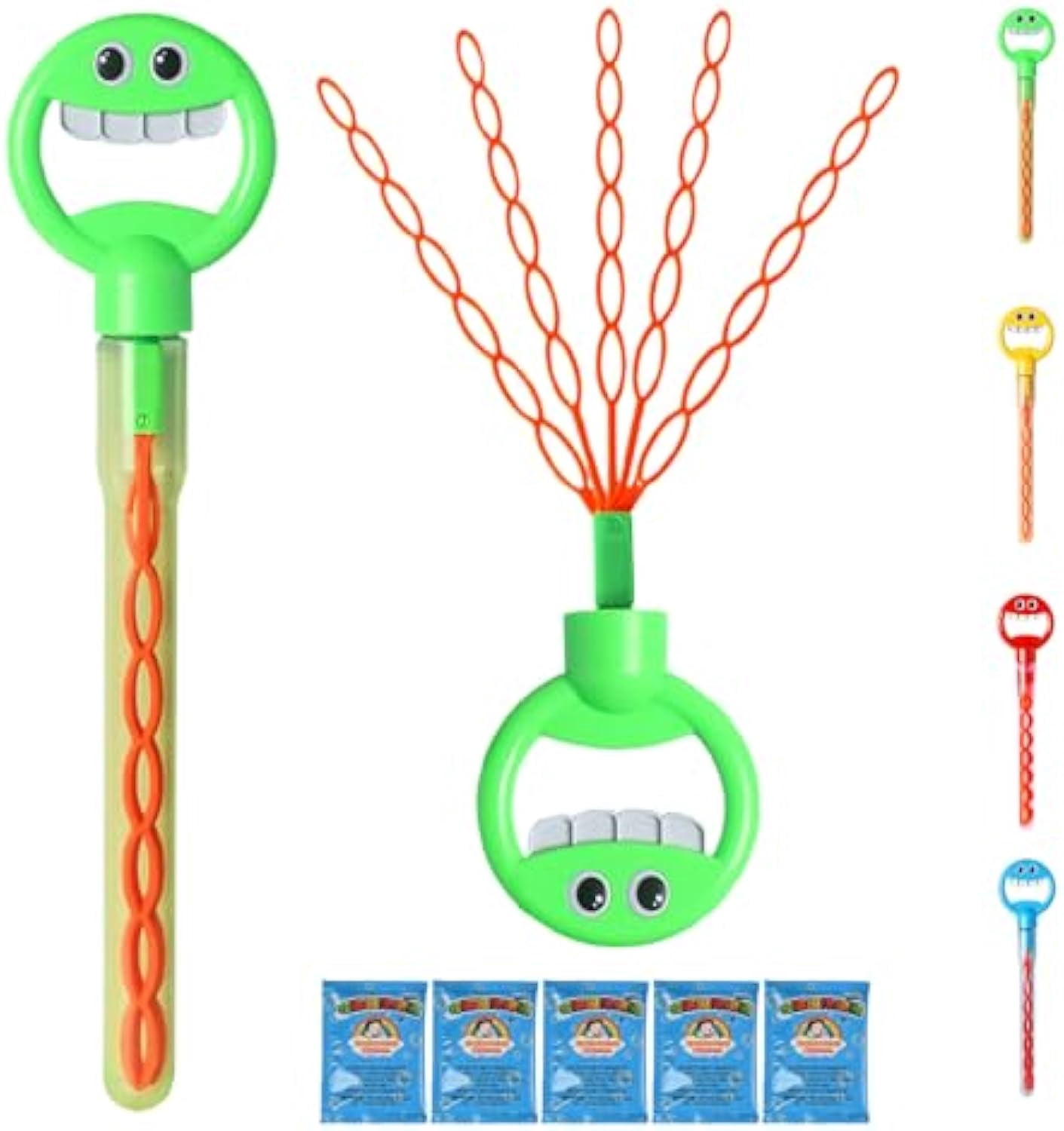 5 Claw Smiley Bubble Stick, 32-Hole Smiley Face Bubble Wand with Five ...