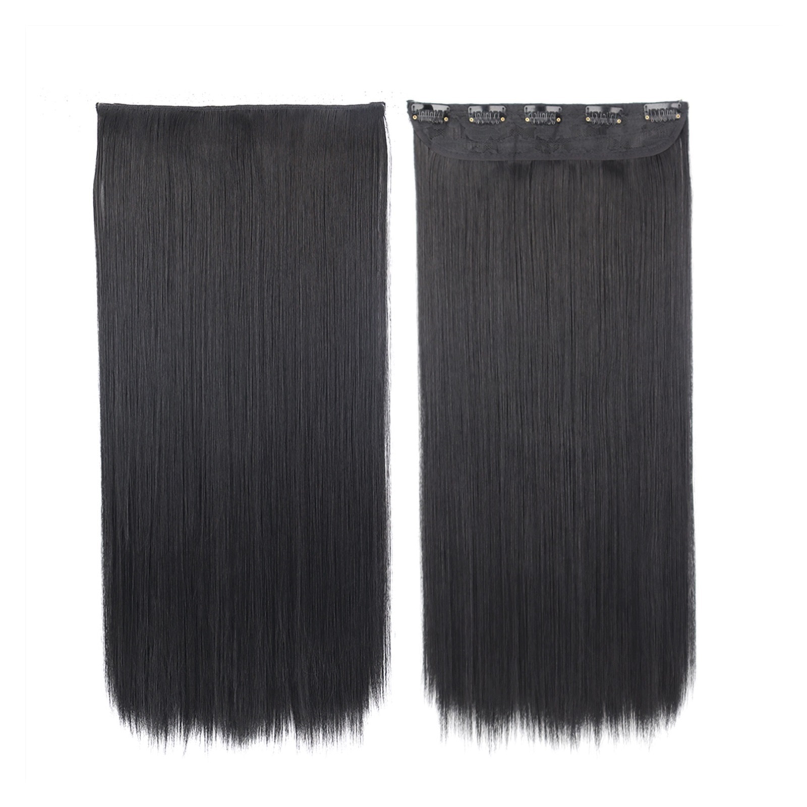5 Clips In Hair Extension Long Straight Hairpiece High Temperature ...