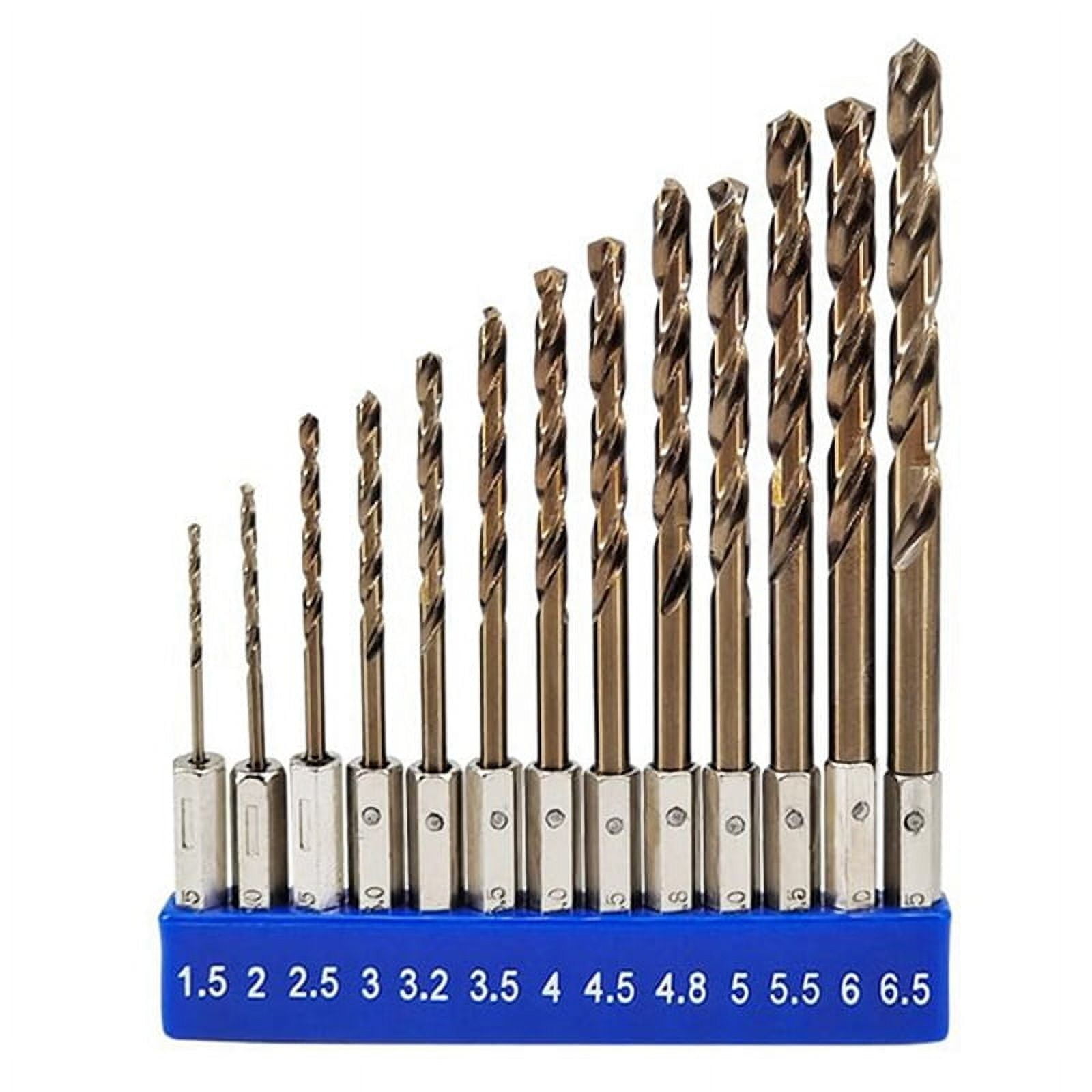 5% Cobalt Hex Shank Metric Drill Bits Set (1.5mm-6.5mm/13pcs) Suitable ...