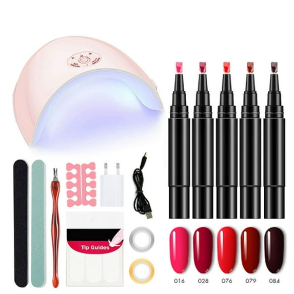 5 Color 3-in-1 Nail Gel Pen, All in One Base Color and Top Coat, Fast ...
