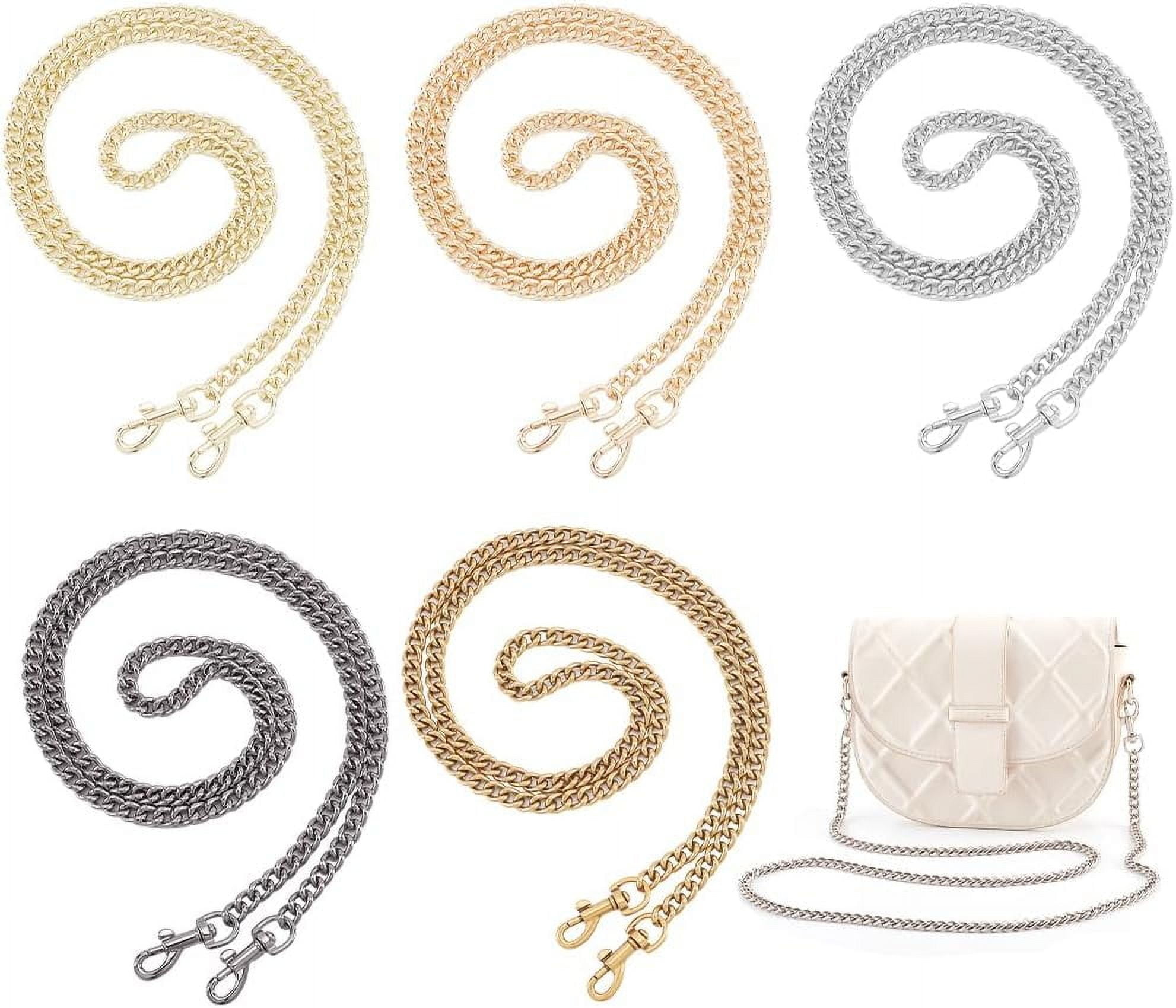5 Color 47.2 inch Chain Bag Strap 1.2m Alloy Flat Chain Strap Bag Chain ...