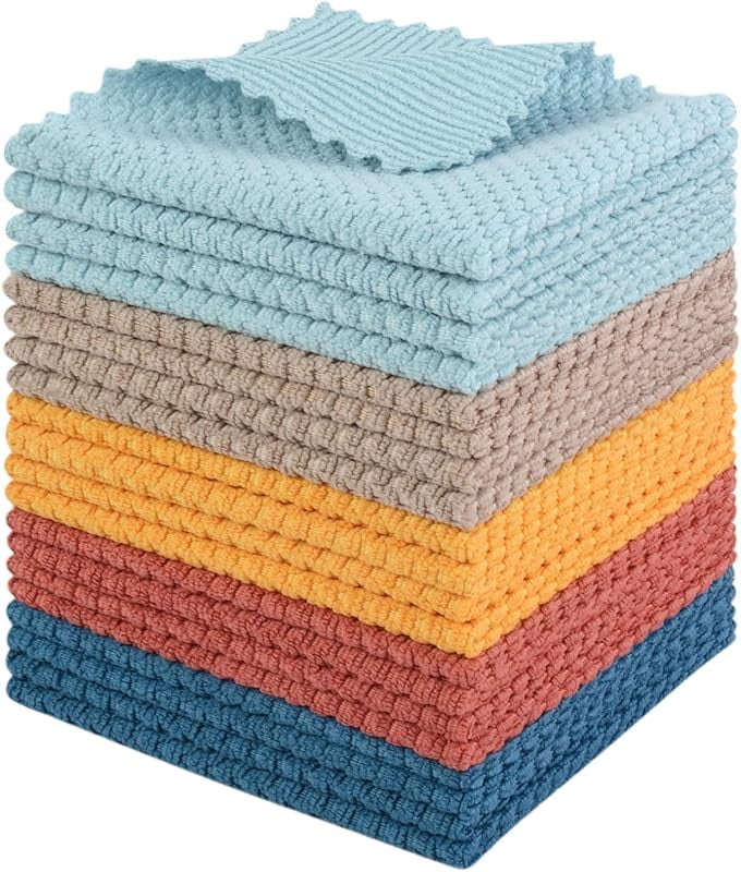 5 Color Assorted Microfiber Dish Cloth Best Kitchen Cloths Cleaning ...