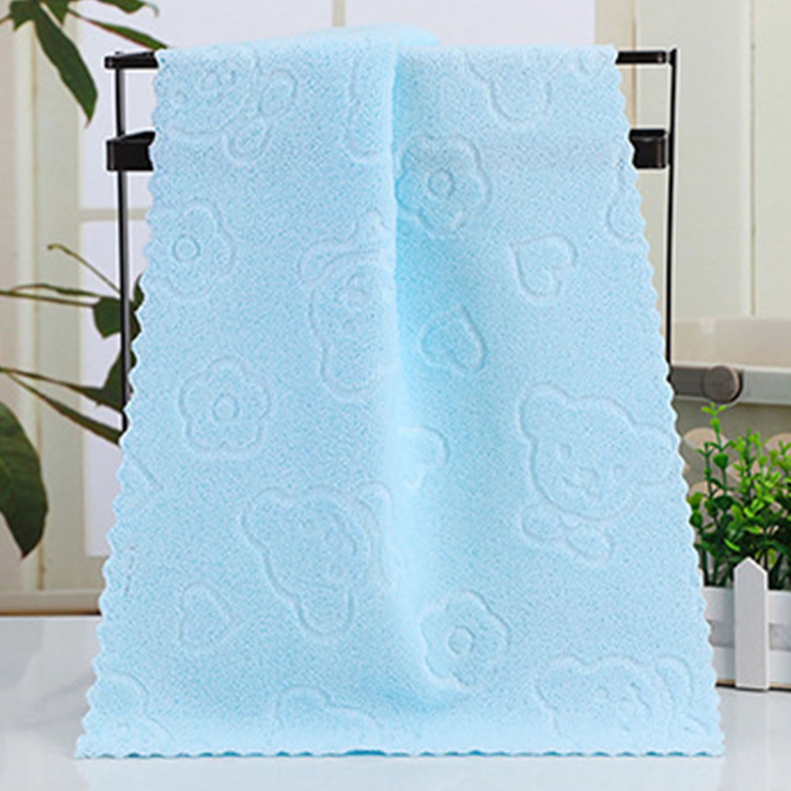 5-Color Bear Embossed Face Towel | Soft Absorbent Microfiber Cloth for ...