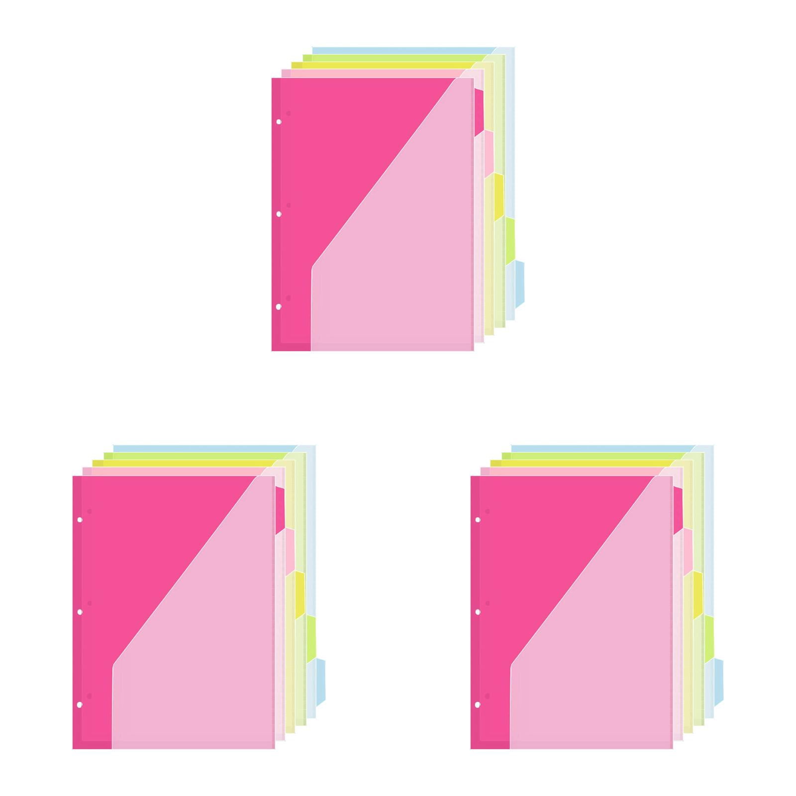 5 Color Divider Page US Standard Folder Double Bag Storage Book Storage ...