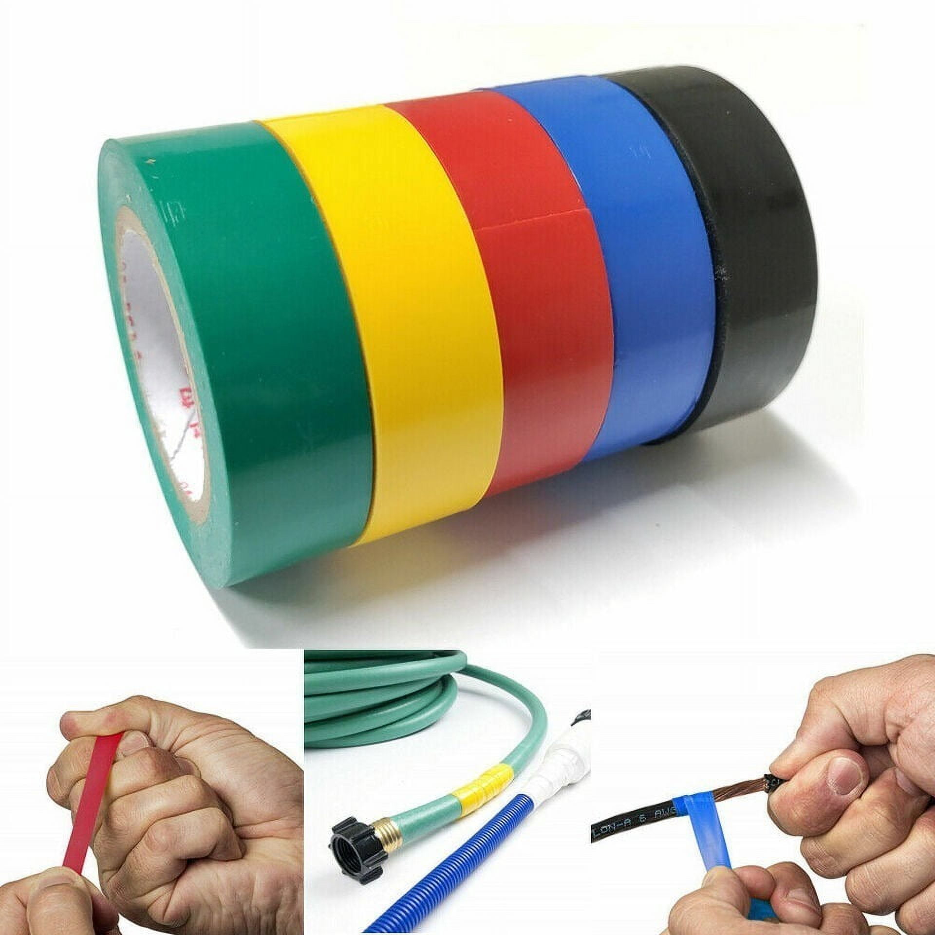 5 Color Electrical Tape 0.7‘’ wide 32FT PVC Insulation wire (5 pack ...
