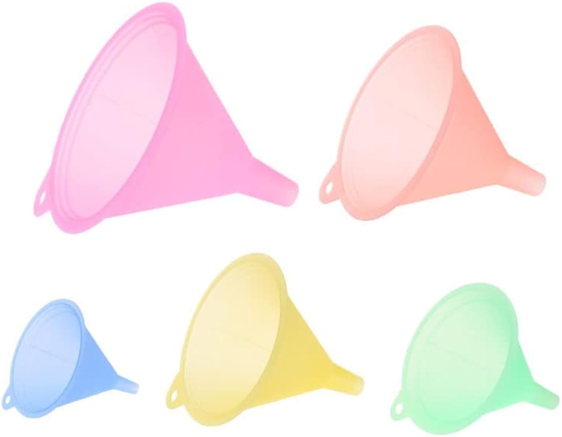 5 Color Funnels, 5 Sizes, Kitchen Plastic Funnels, Candy Color Funnels ...