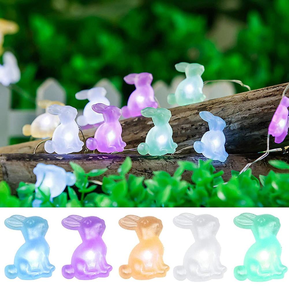 5-Color Rabbit String Lights, Easter Decorative Lights with Remote ...